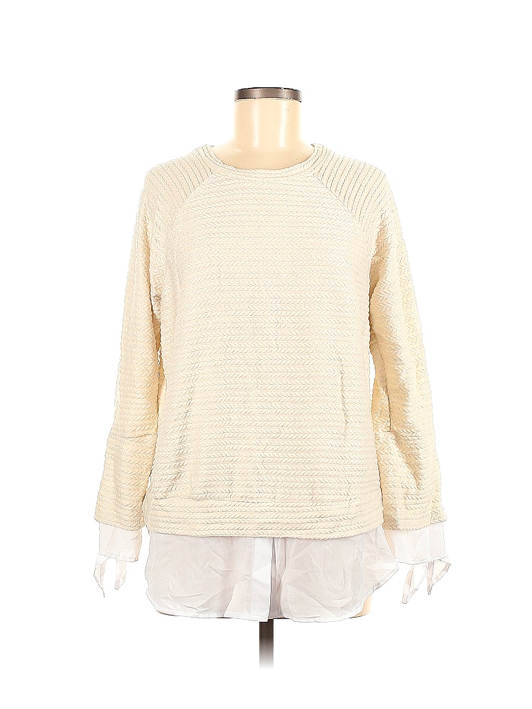 Zac & Rachel Ivory Long Sleeve Top Size L - 69% off | thredUP