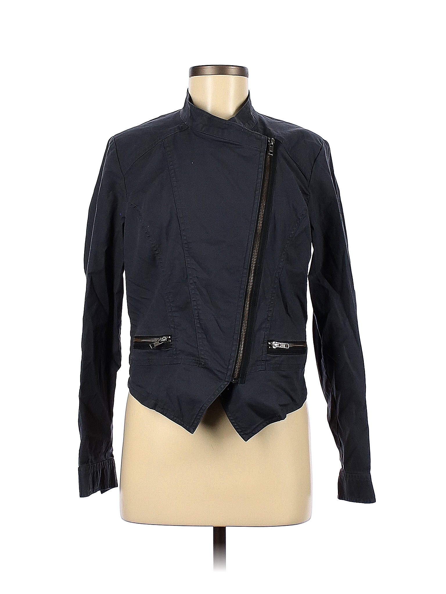CAbi Solid Black Gray Jacket Size M - 91% off | thredUP