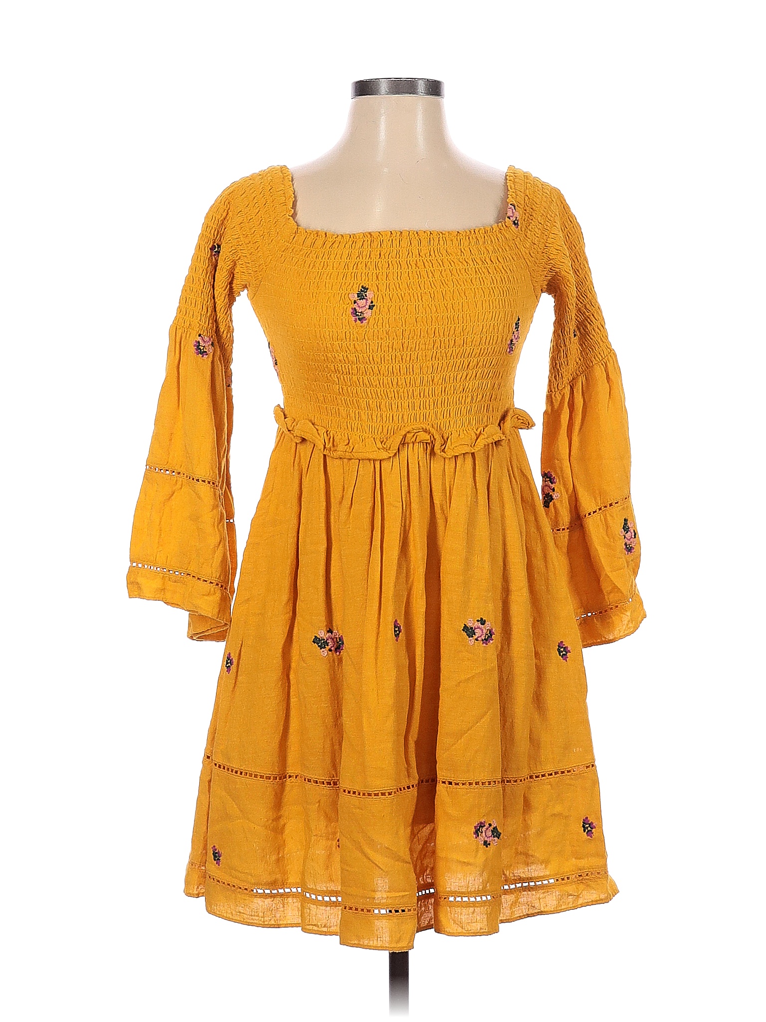 Free People Yellow Casual Dress Size S - 76% off | thredUP