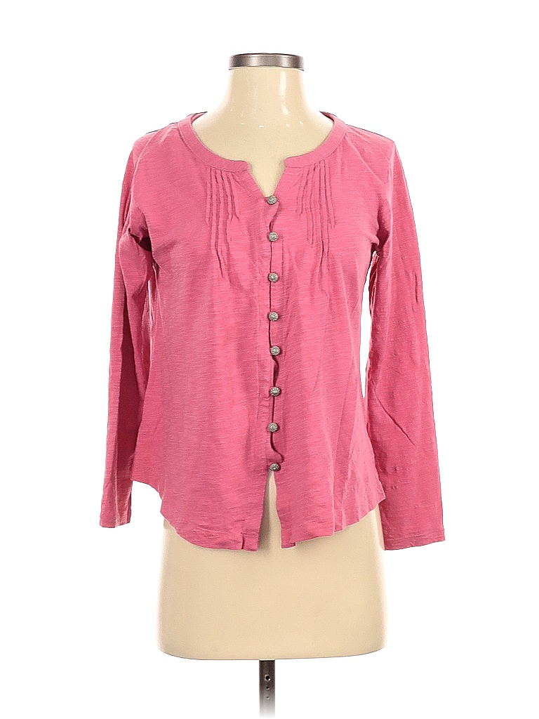 J.Jill 100% Cotton Solid Pink Long Sleeve Blouse Size S - 86% off | thredUP