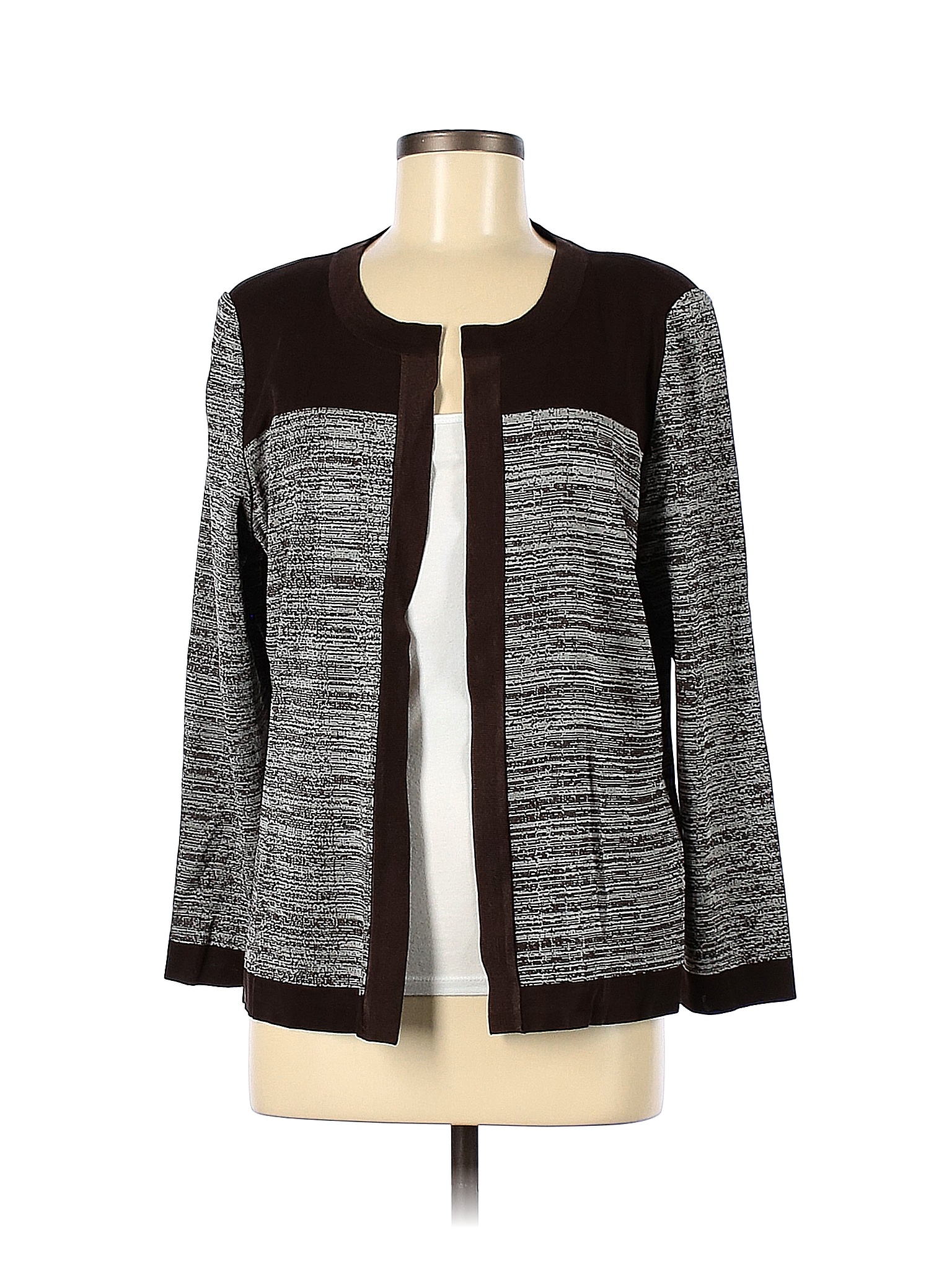misook 100% Acrylic Color Block Marled Multi Color Brown Cardigan Size ...