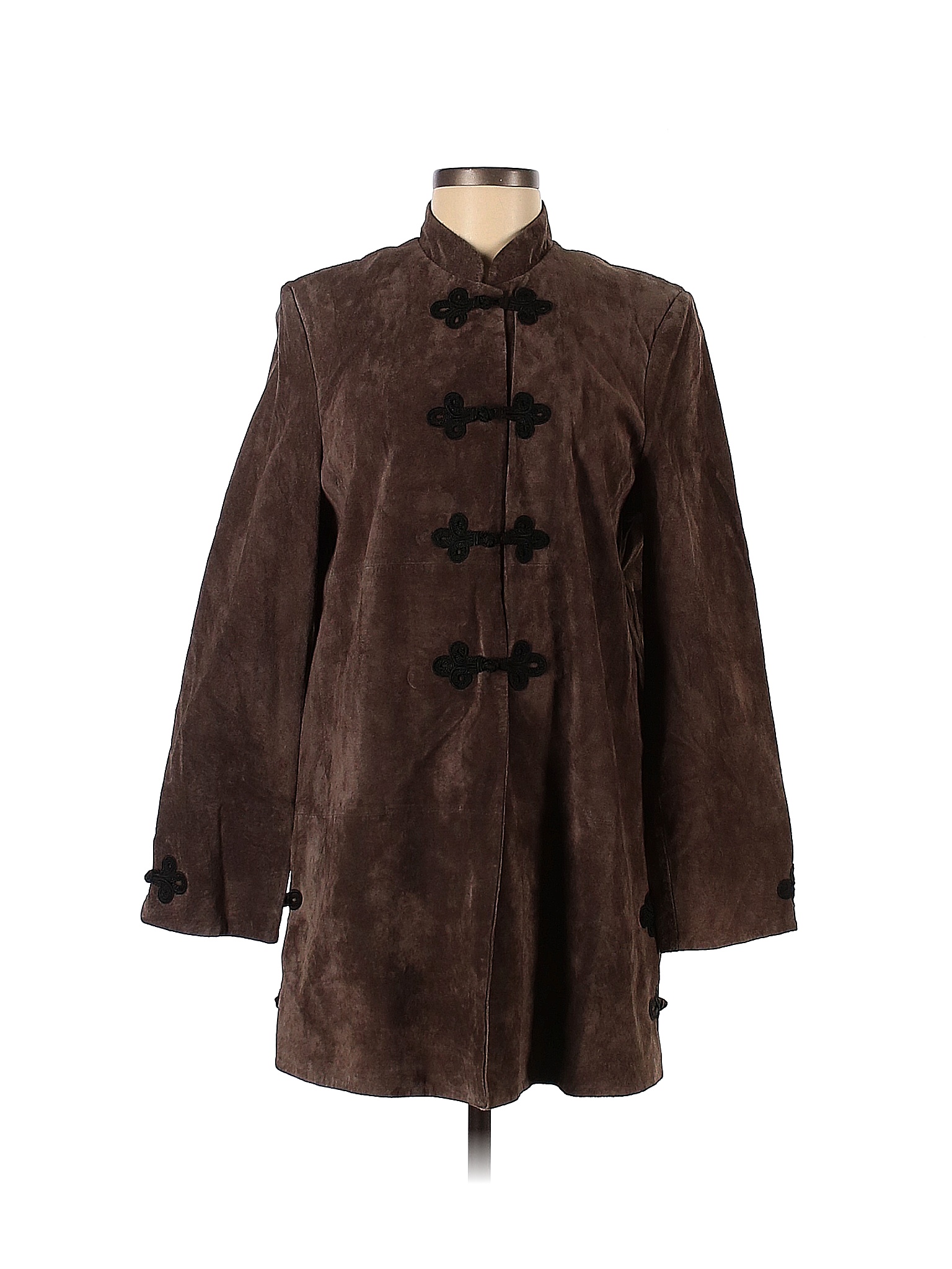 Gretchen Scott Designs 100% Suede Solid Brown Leather Jacket Size M ...