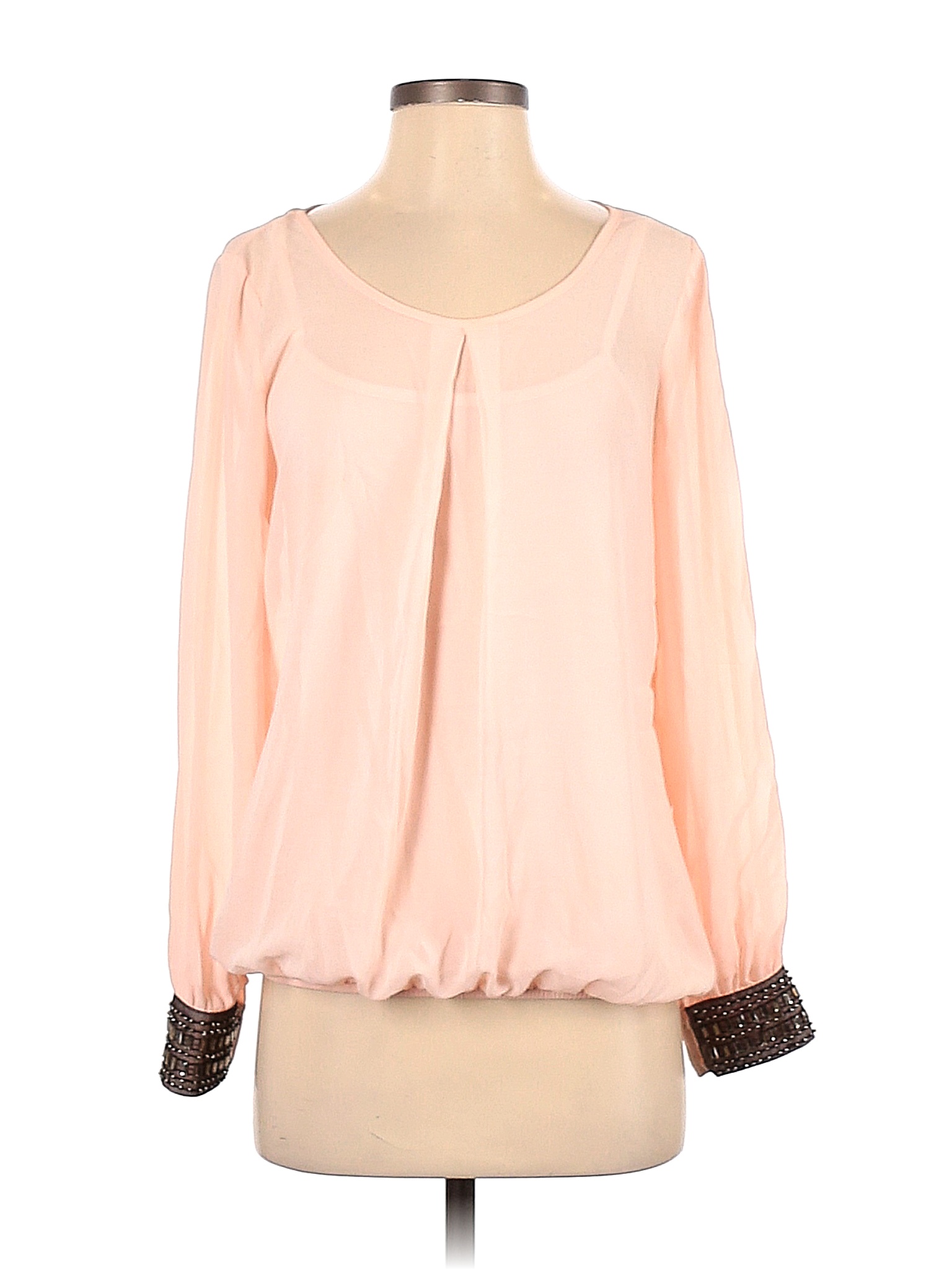 A. Byer 100% Polyester Colored Pink Long Sleeve Blouse Size S - 86% off | thredUP