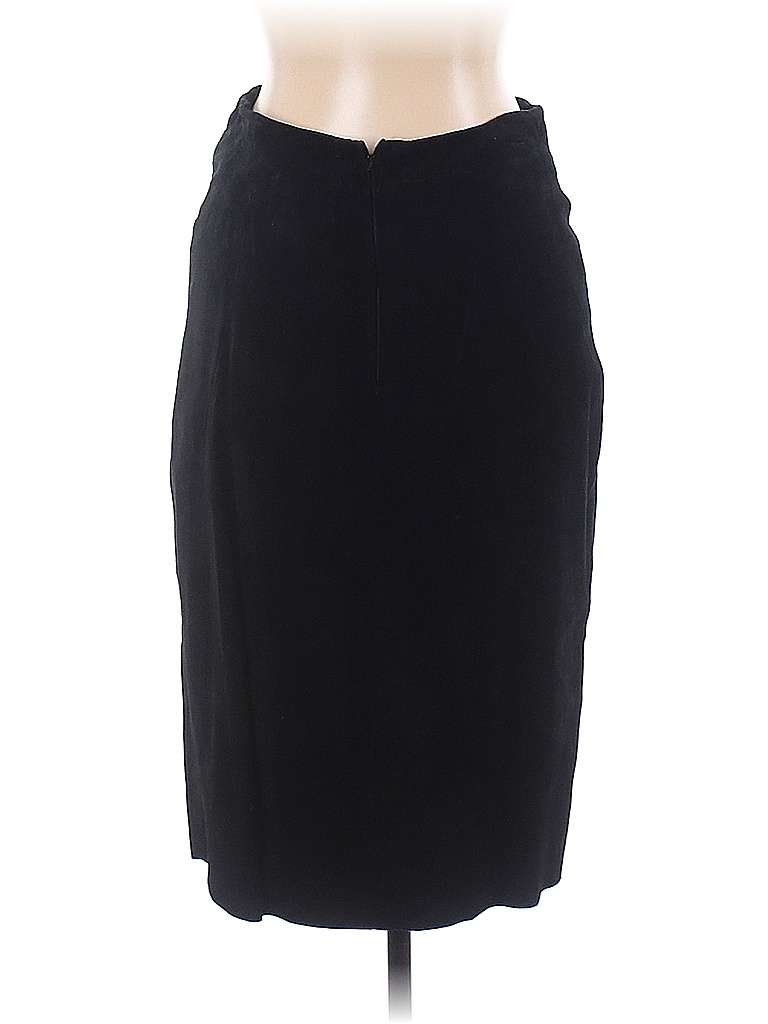 Toffs Solid Black Leather Skirt Size 10 - 75% off | thredUP
