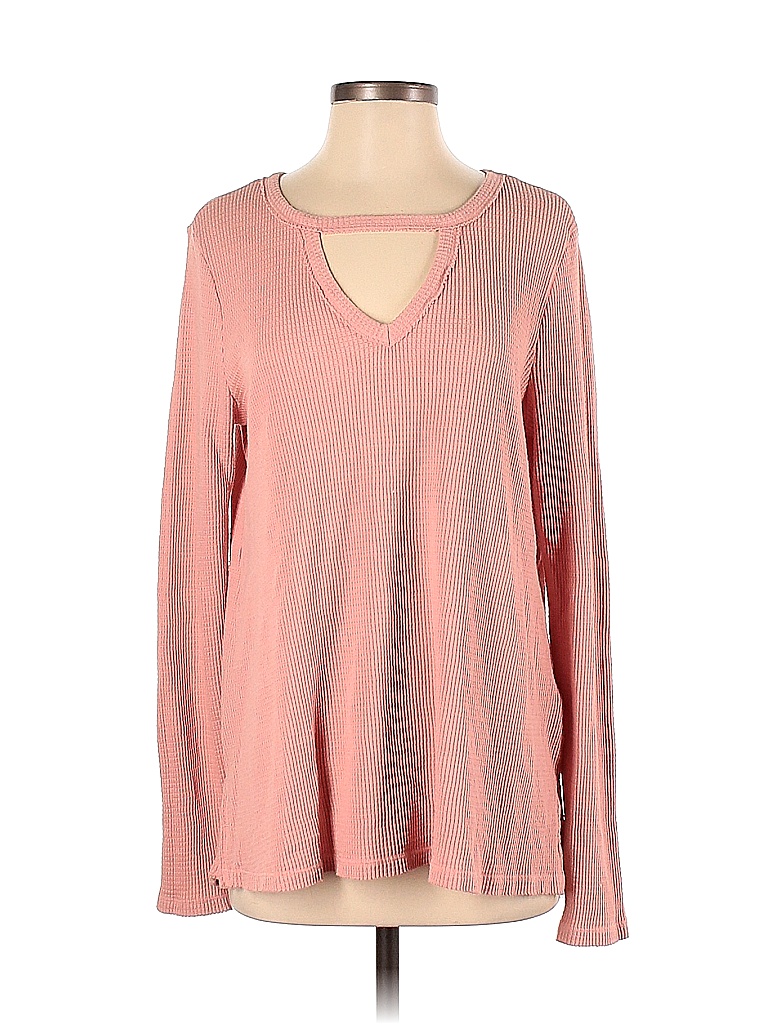 t.la Solid Colored Pink Thermal Top Size S - 86% off | thredUP