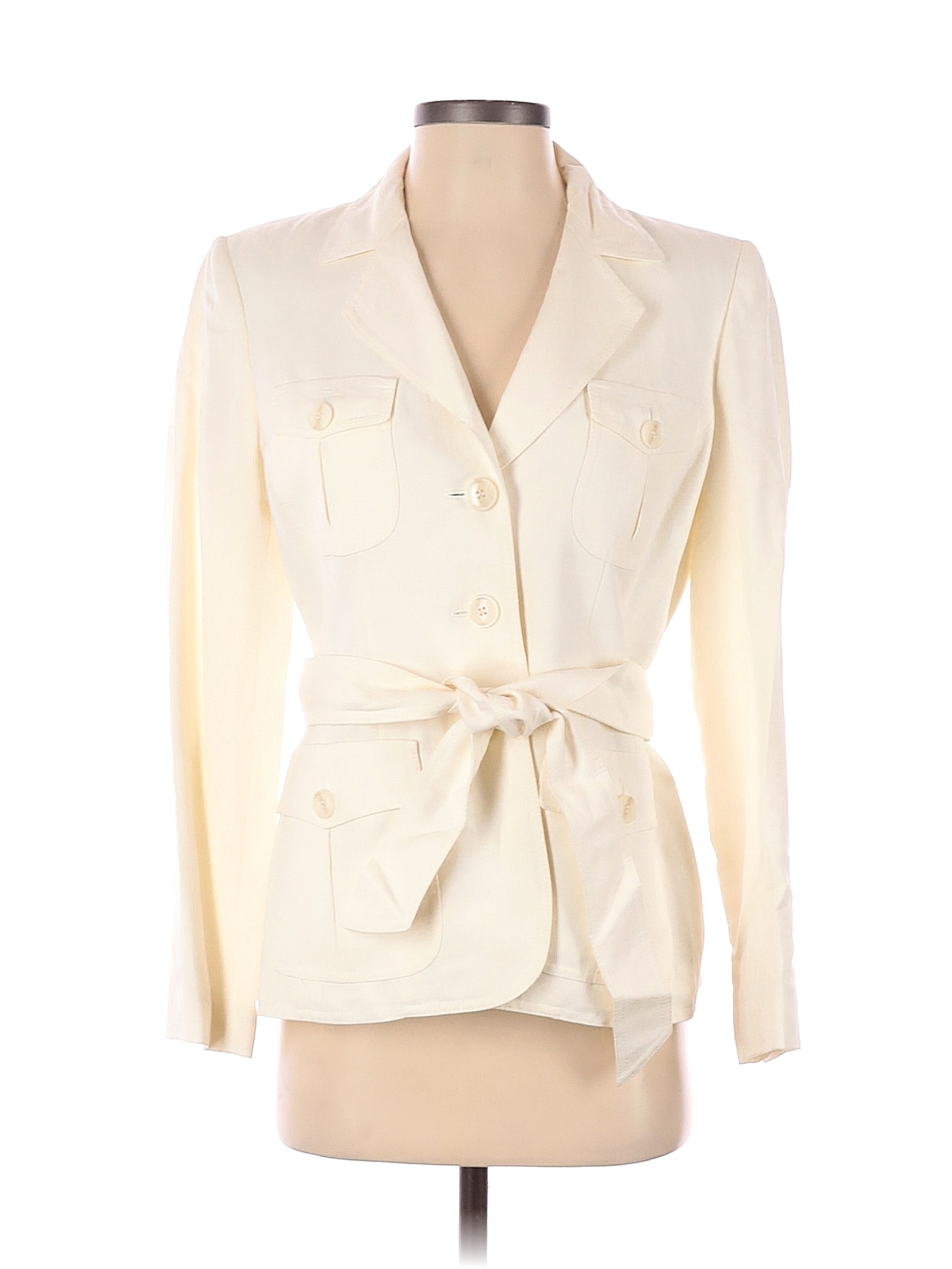 Kasper Solid Ivory Blazer Size 4 - 84% off | thredUP
