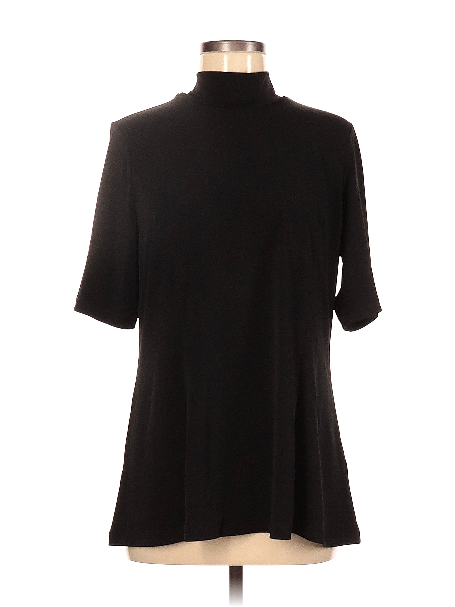 Susan Graver Solid Black Short Sleeve Blouse Size M 68 Off Thredup