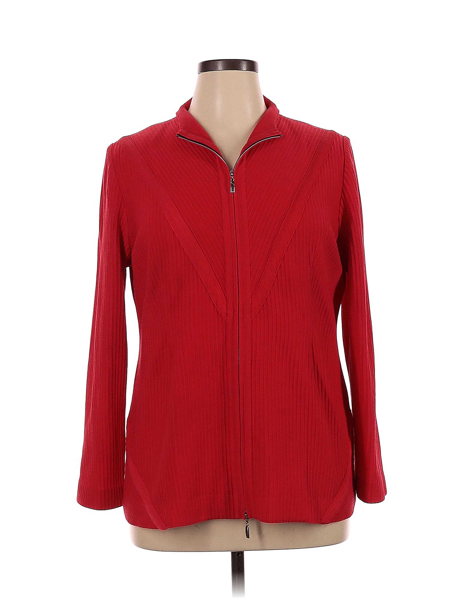 misook Solid Red Jacket Size XL - 78% off | thredUP