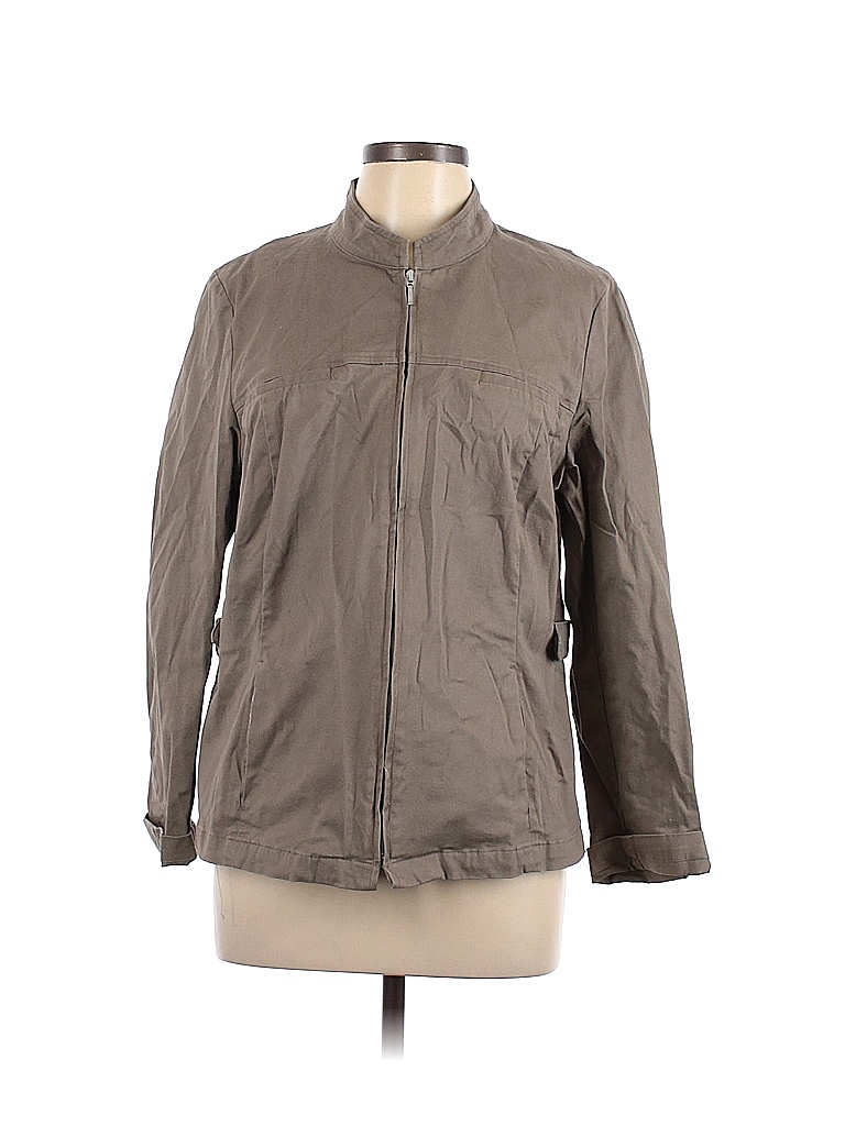 Appleseeds Solid Tan Jacket Size L - 66% off | thredUP