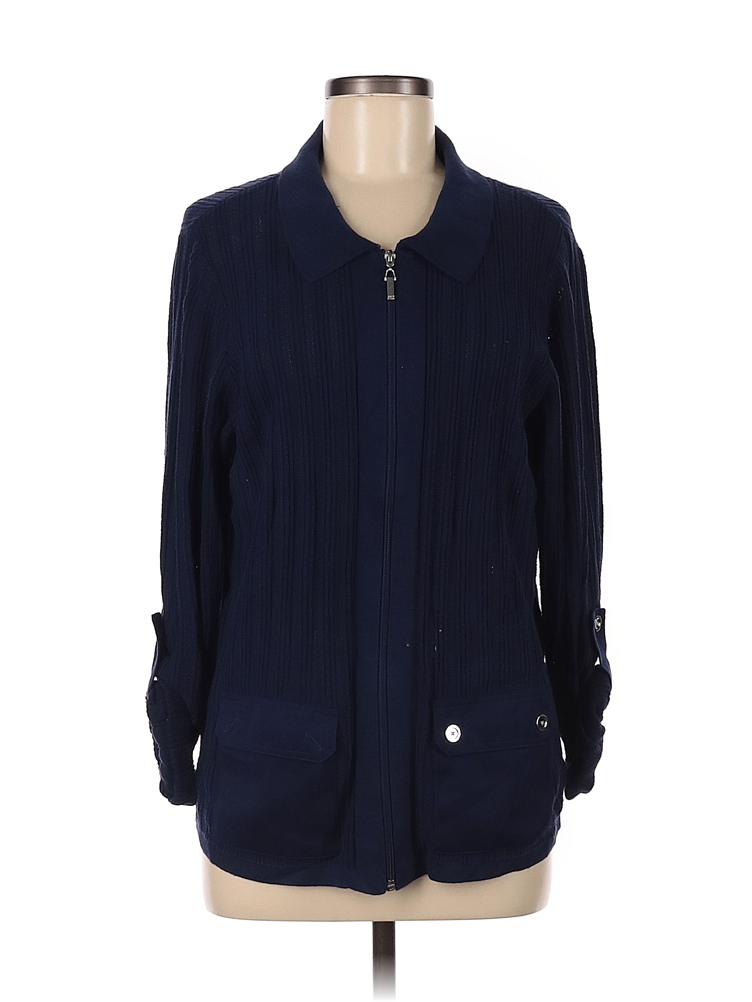 Allison Daley Solid Blue Cardigan Size M - 79% off | thredUP