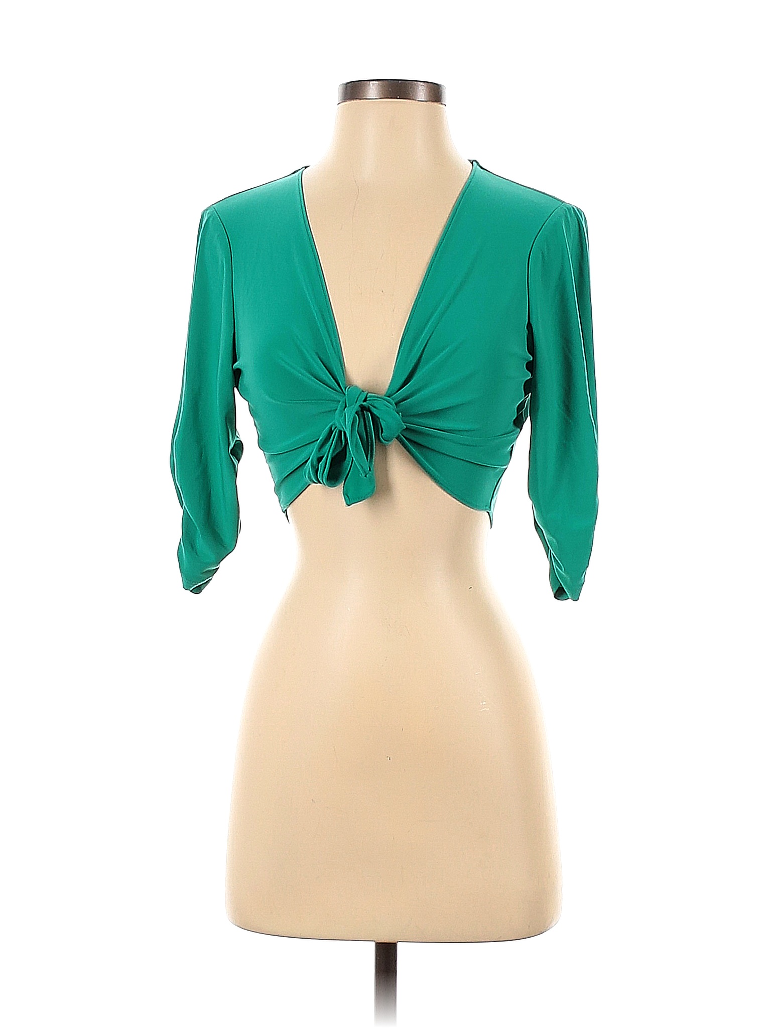 Perceptions Solid Green Shrug Size S - 55% off | thredUP