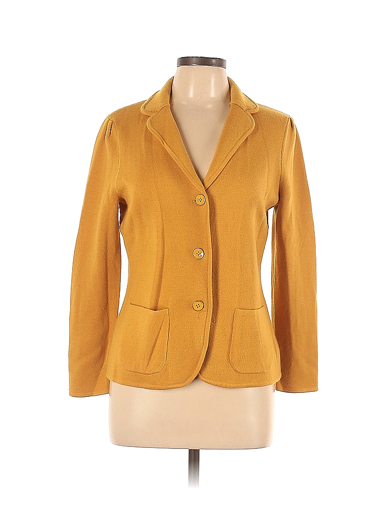 Talbots 100% Merino Wool Solid Yellow Wool Coat Size M (Petite) - 82% ...
