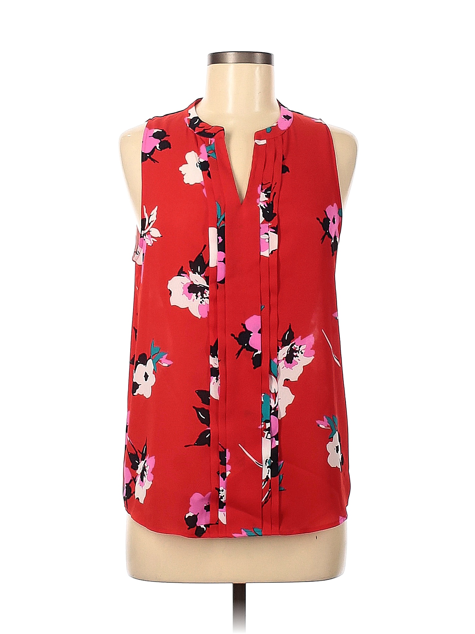 41hawthorn 100 Polyester Floral Red Sleeveless Blouse Size M 60 Off