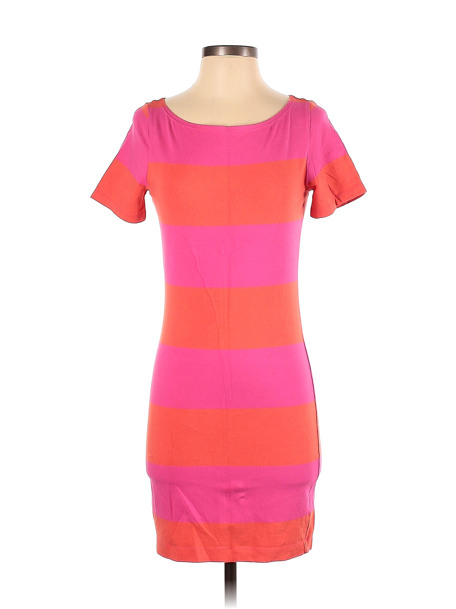 Forever 21 Stripes Color Block Multi Color Pink Casual Dress Size S