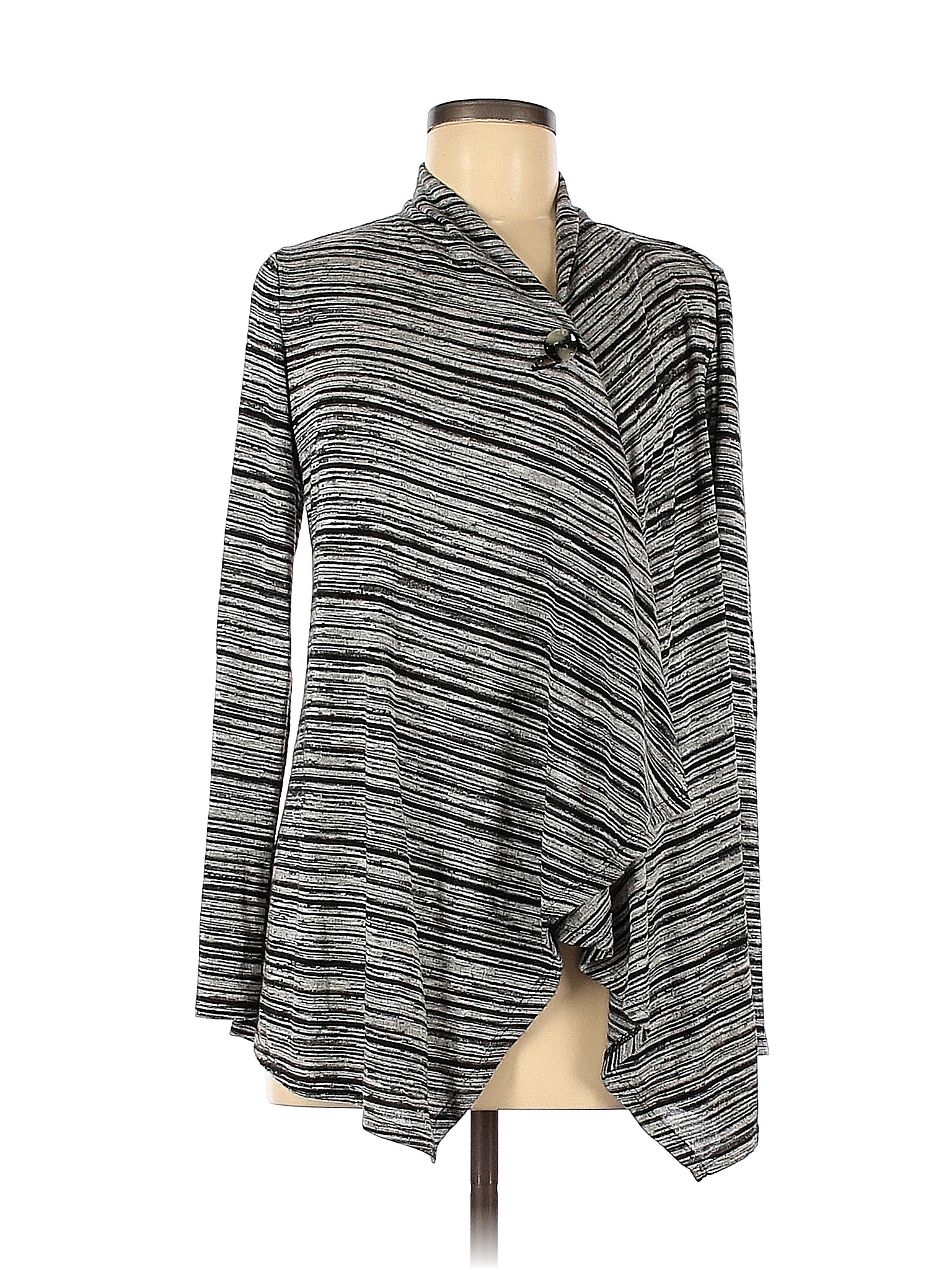 AB Studio Stripes Gray Cardigan Size M - 75% off | thredUP