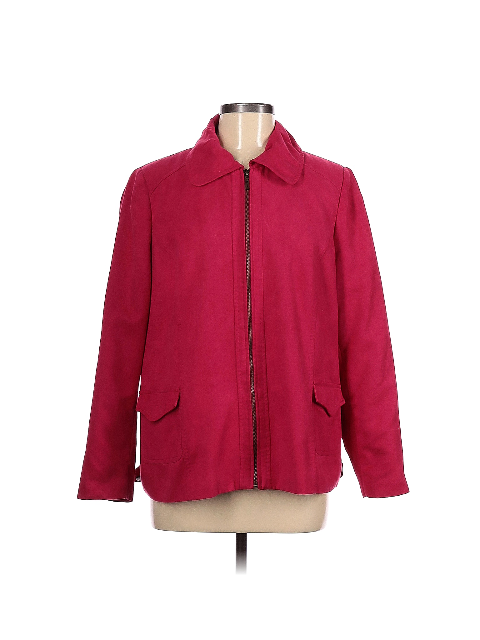 Tanjay 100 Polyester Solid Colored Pink Jacket Size 12 78 Off Thredup