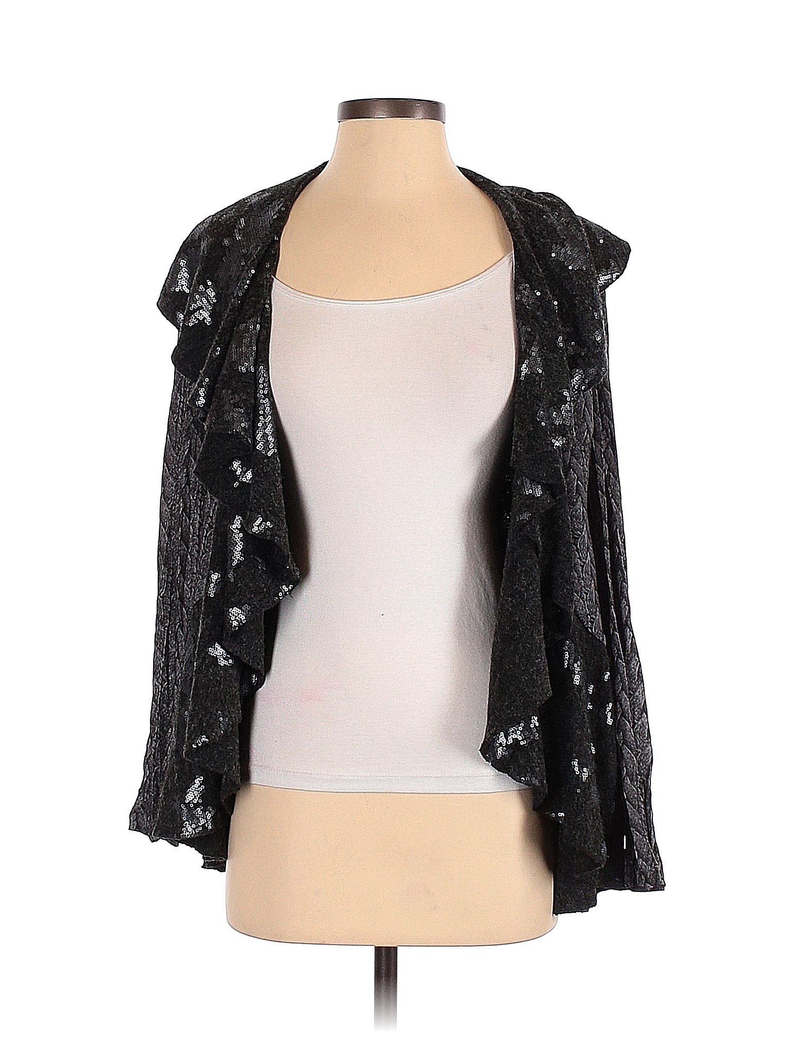 Alberto Makali Solid Black Gray Cardigan Size S - 85% off | thredUP