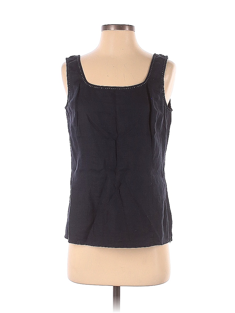 Dana Buchman 100% Linen Solid Blue Sleeveless Blouse Size 4 - 87% off ...