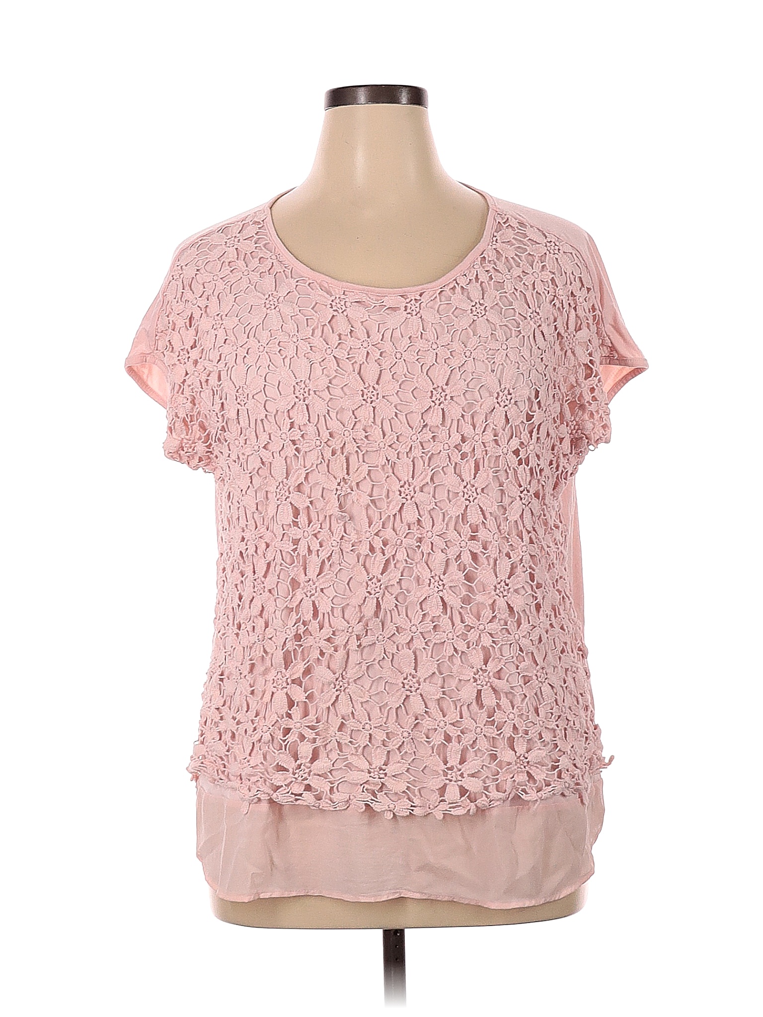 Ruby Rd 100 Cotton Solid Pink Short Sleeve Blouse Size Xl 70 Off