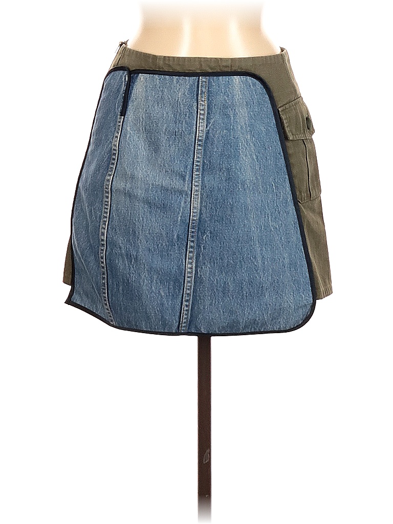 Harvey Faircloth 100% Cotton Solid Blue Denim Skirt Size M - 75% off ...