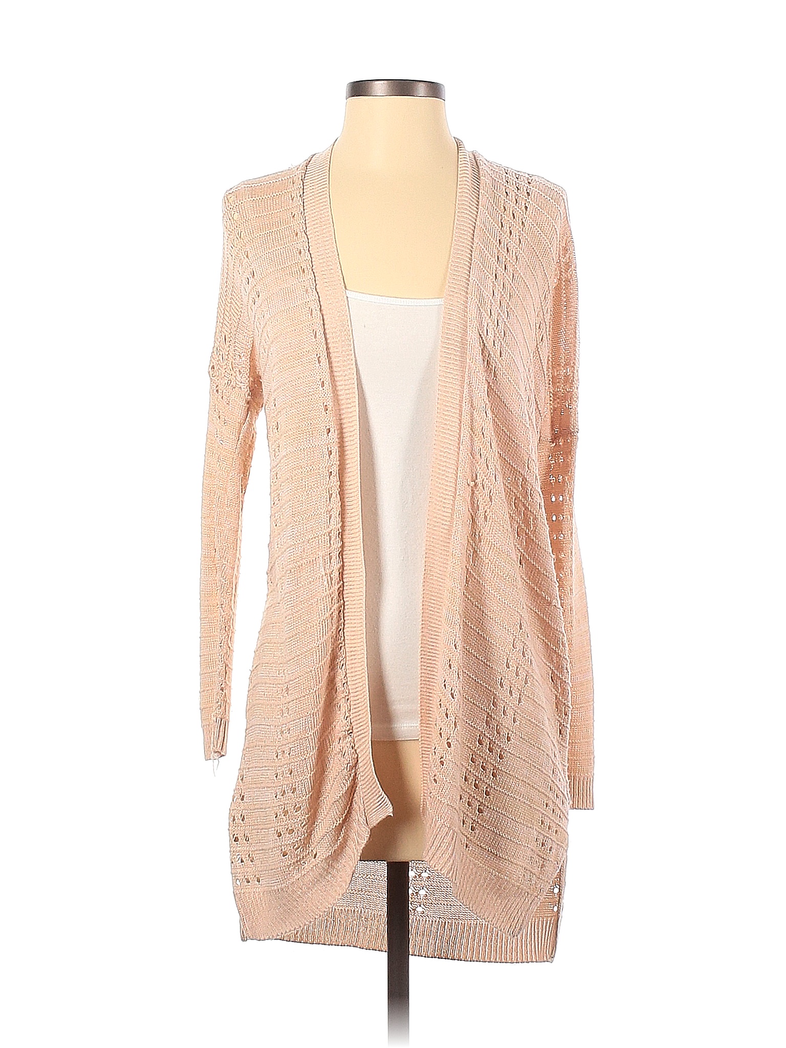 Say What? 100% Acrylic Solid Tan Pink Cardigan Size S - 79% off | thredUP