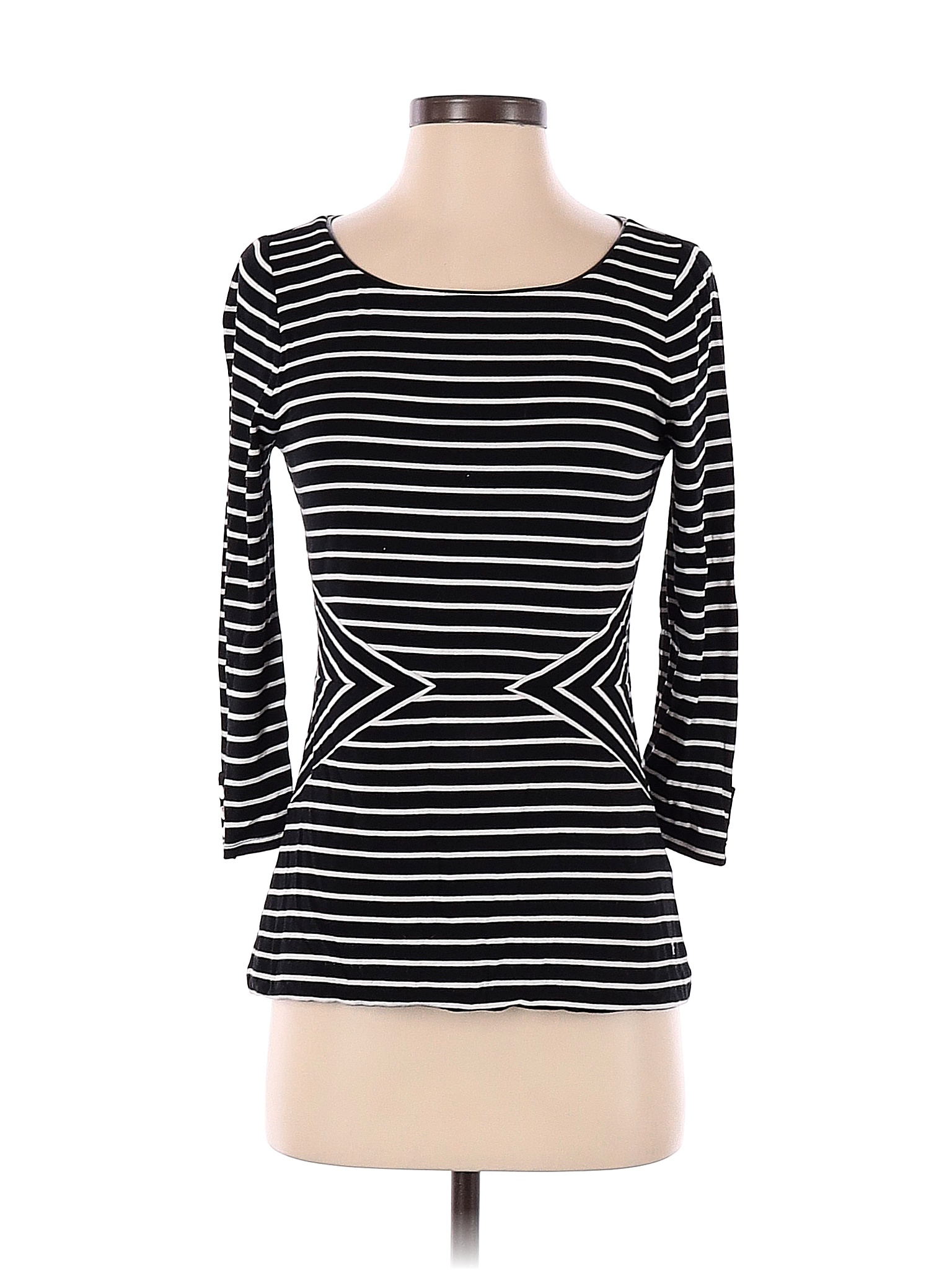 White House Black Market Stripes Black Long Sleeve Top Size XXS - 82% ...