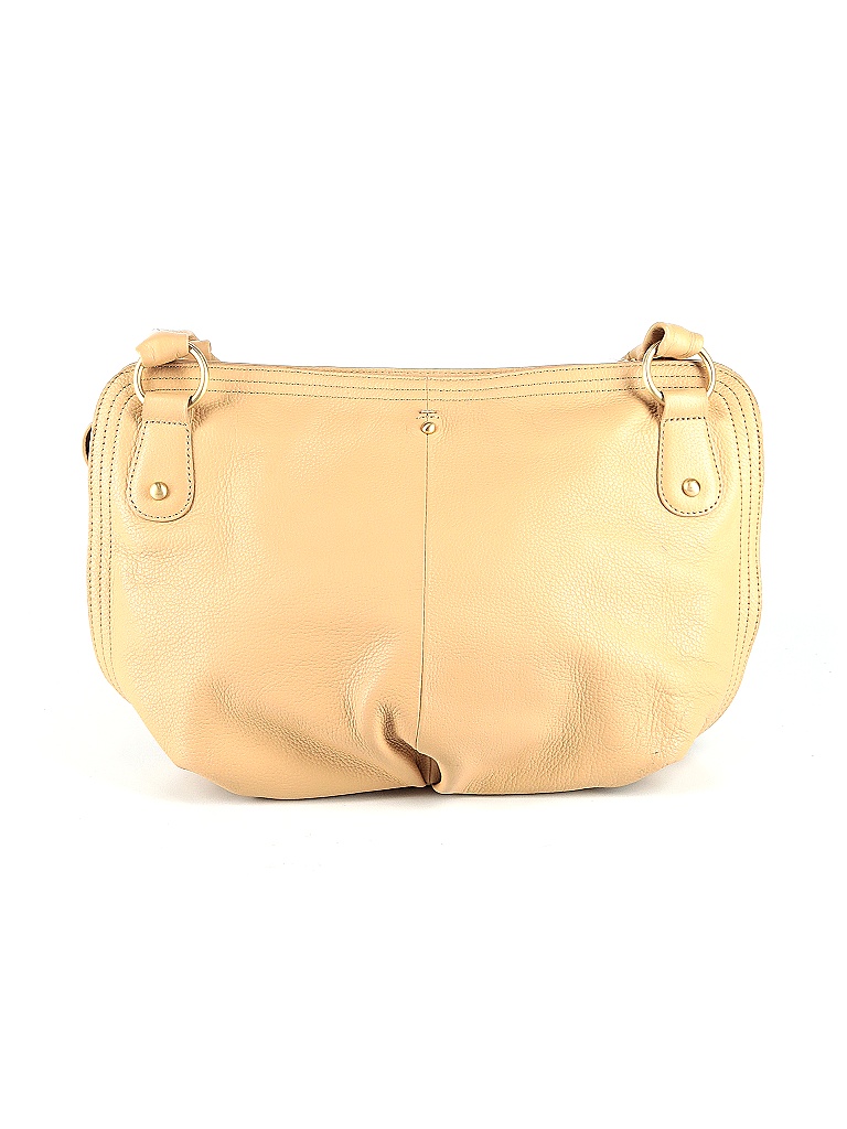 Talbots 100% Leather Solid Yellow Tan Leather Shoulder Bag One Size ...
