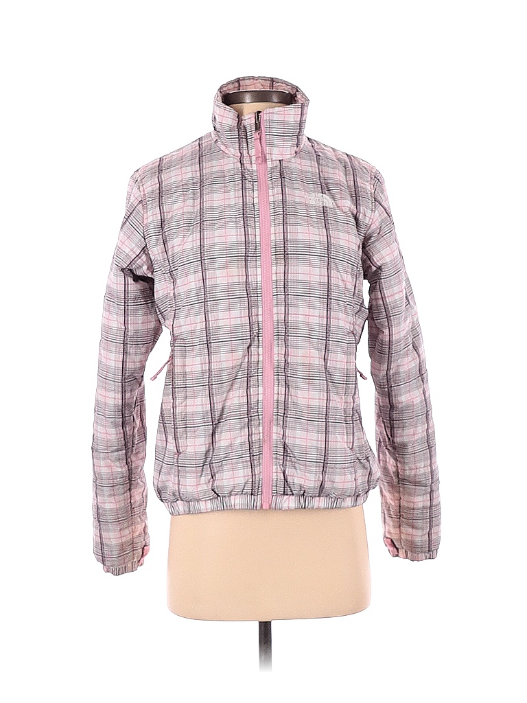 The North Face 100% Polyester Plaid Pink Jacket Size S - 71% off | thredUP