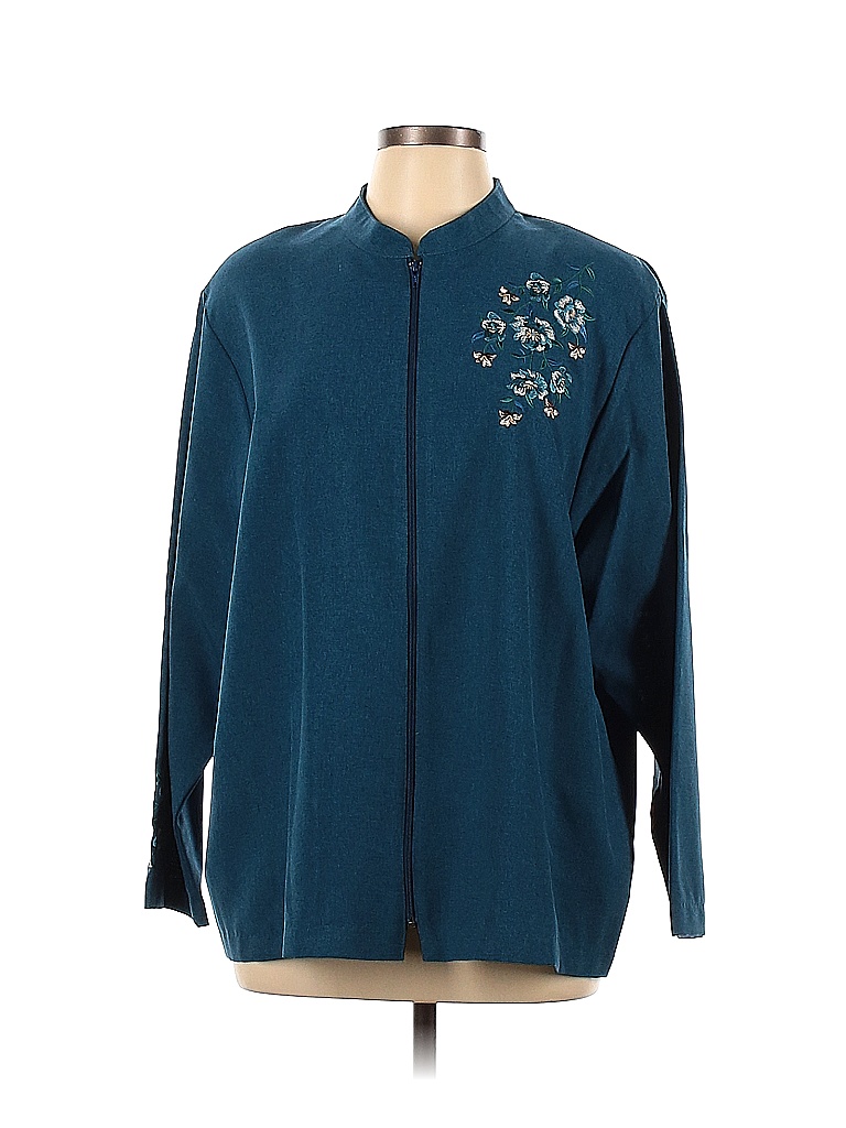 BonWorth 100% Polyester Solid Colored Blue Jacket Size L - 68% off ...