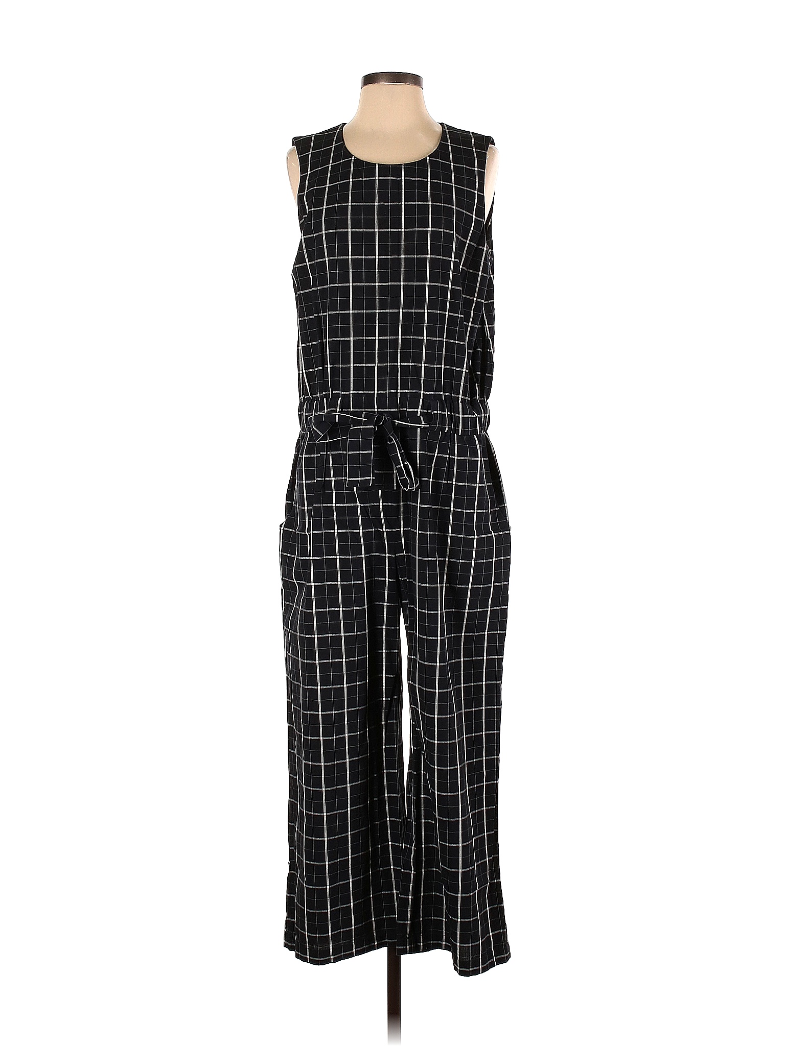Folk Grid Black Jumpsuit Size 4 - 76% off | thredUP