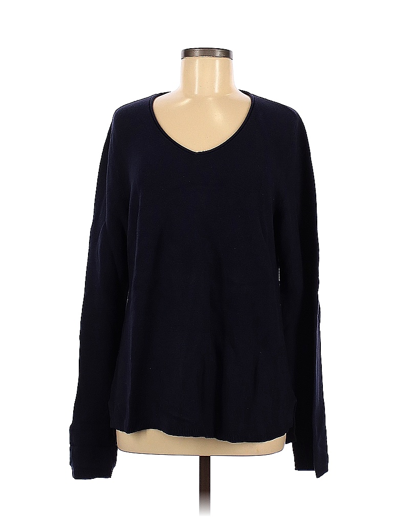 Talbots Outlet 100% Cotton Solid Color Block Black Blue Pullover ...