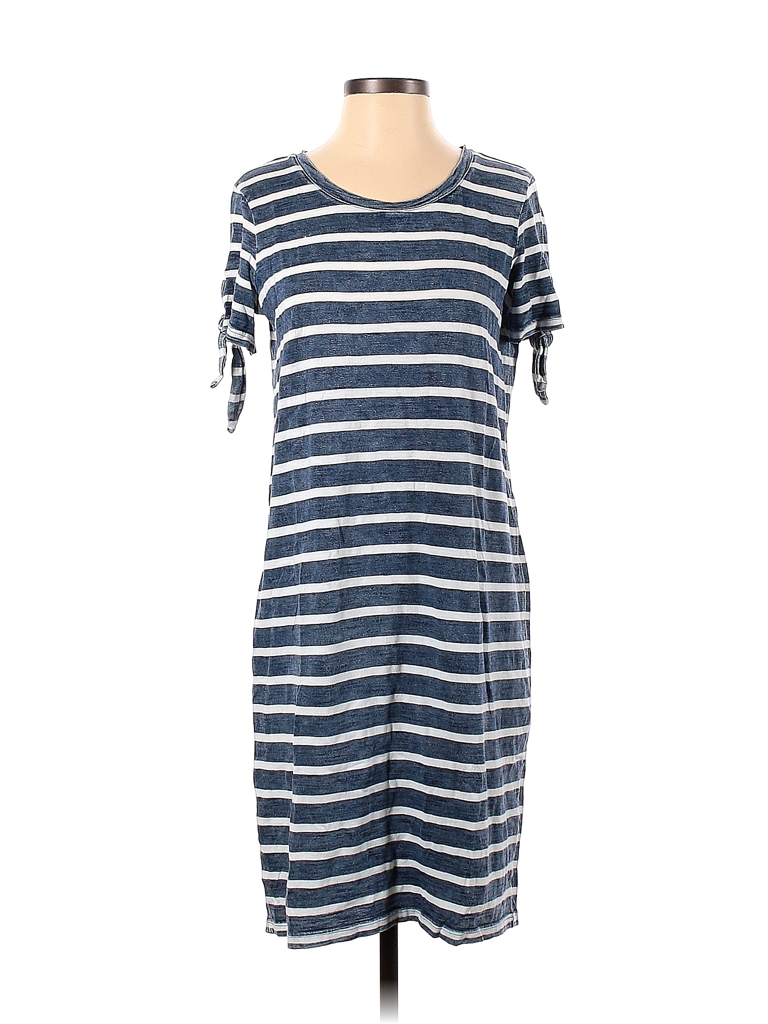 Jane And Delancey 100 Cotton Stripes Multi Color Blue Casual Dress