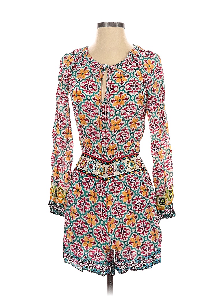 Boston Proper 100% Polyester Multi Color Blue Romper Size XXS - 88% off ...