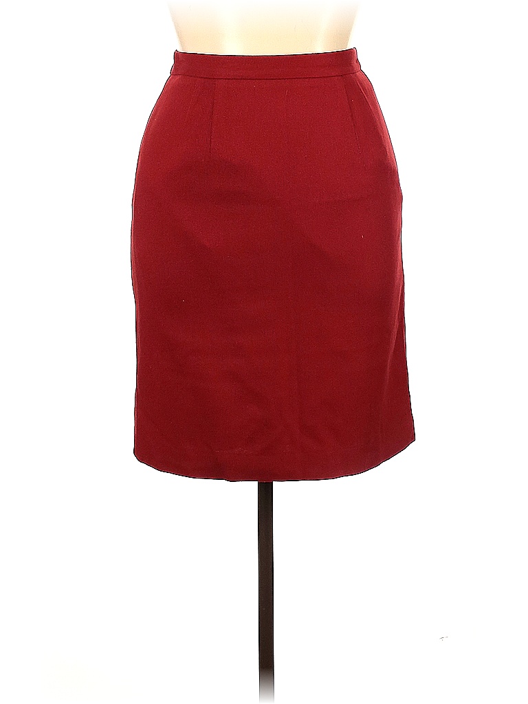 Worthington 100% Wool Solid Red Wool Skirt Size 12 - 56% off | thredUP