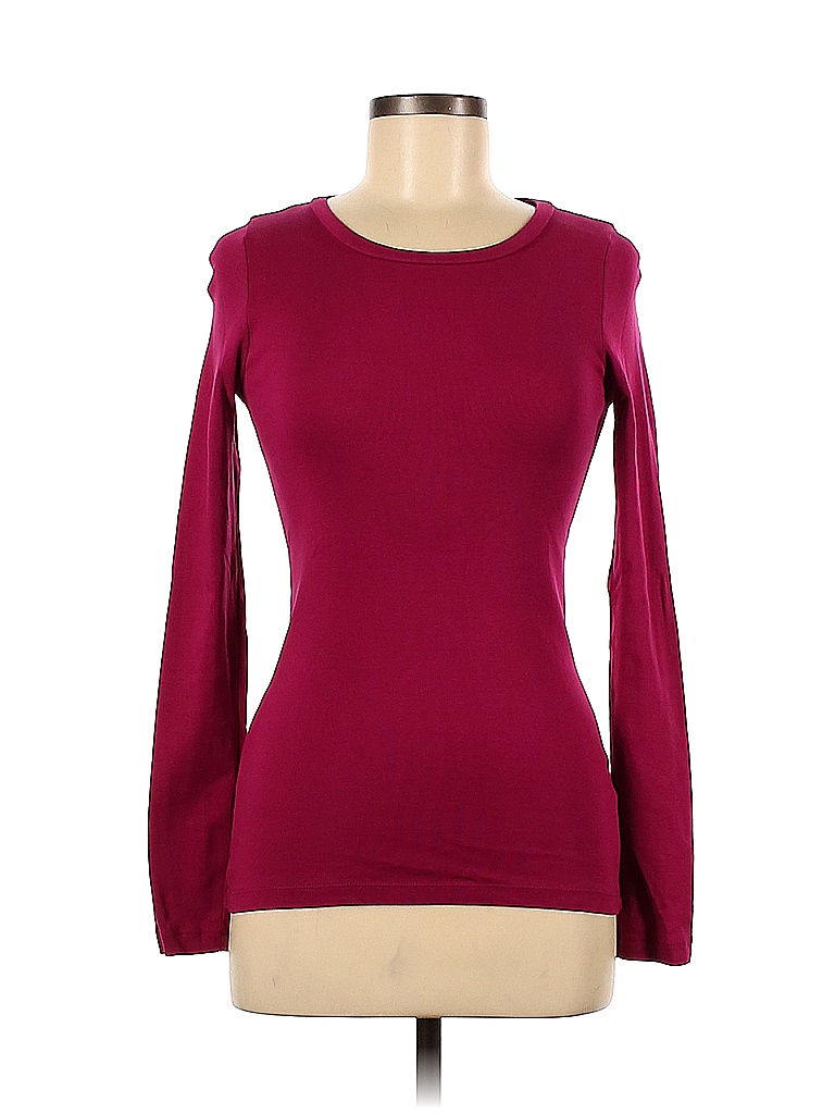 J.Crew 100% Cotton Solid Maroon Pink Long Sleeve T-Shirt Size S - 73% off | thredUP