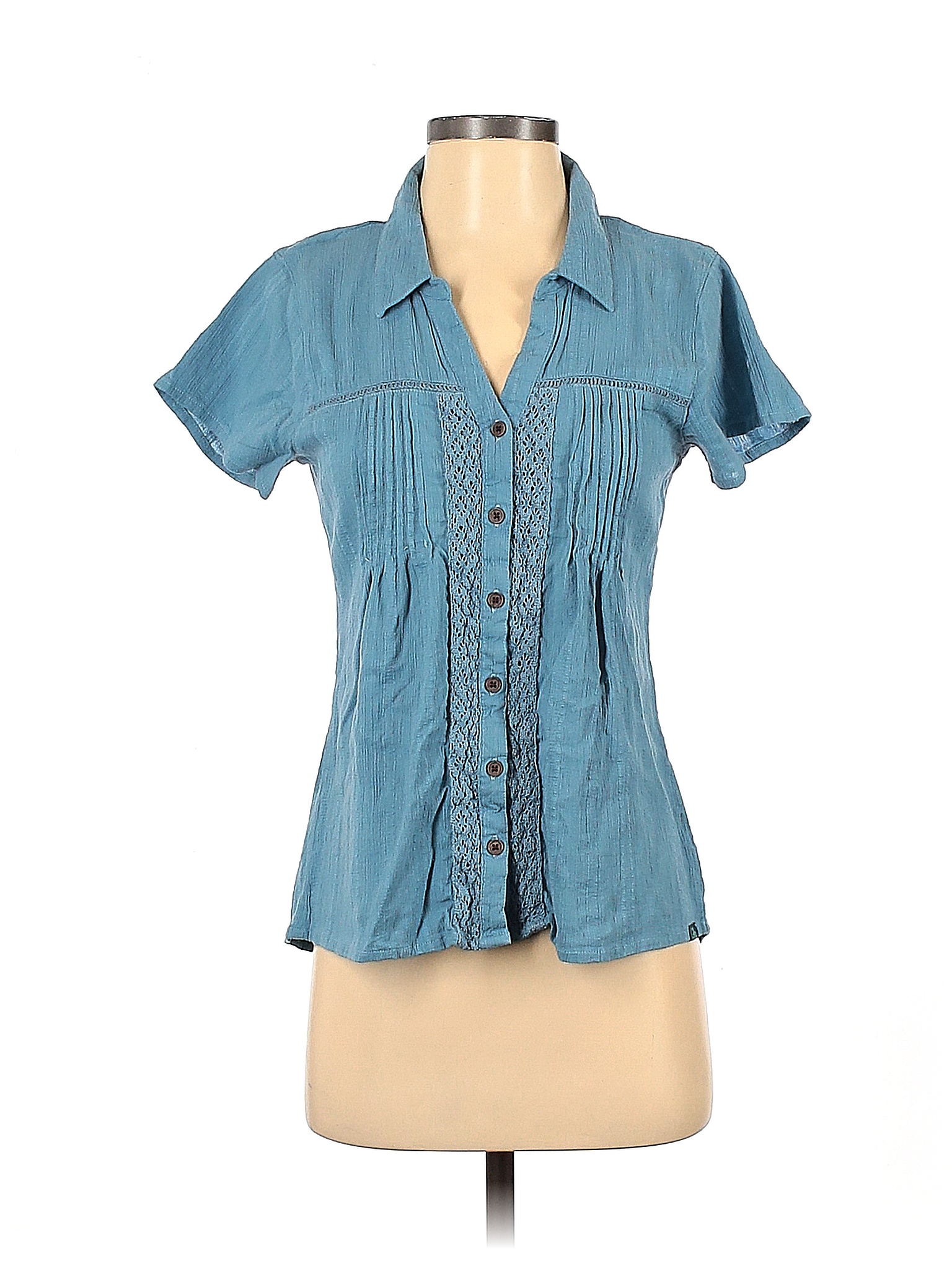 Prana Solid Blue Short Sleeve Top Size S 55 Off Thredup