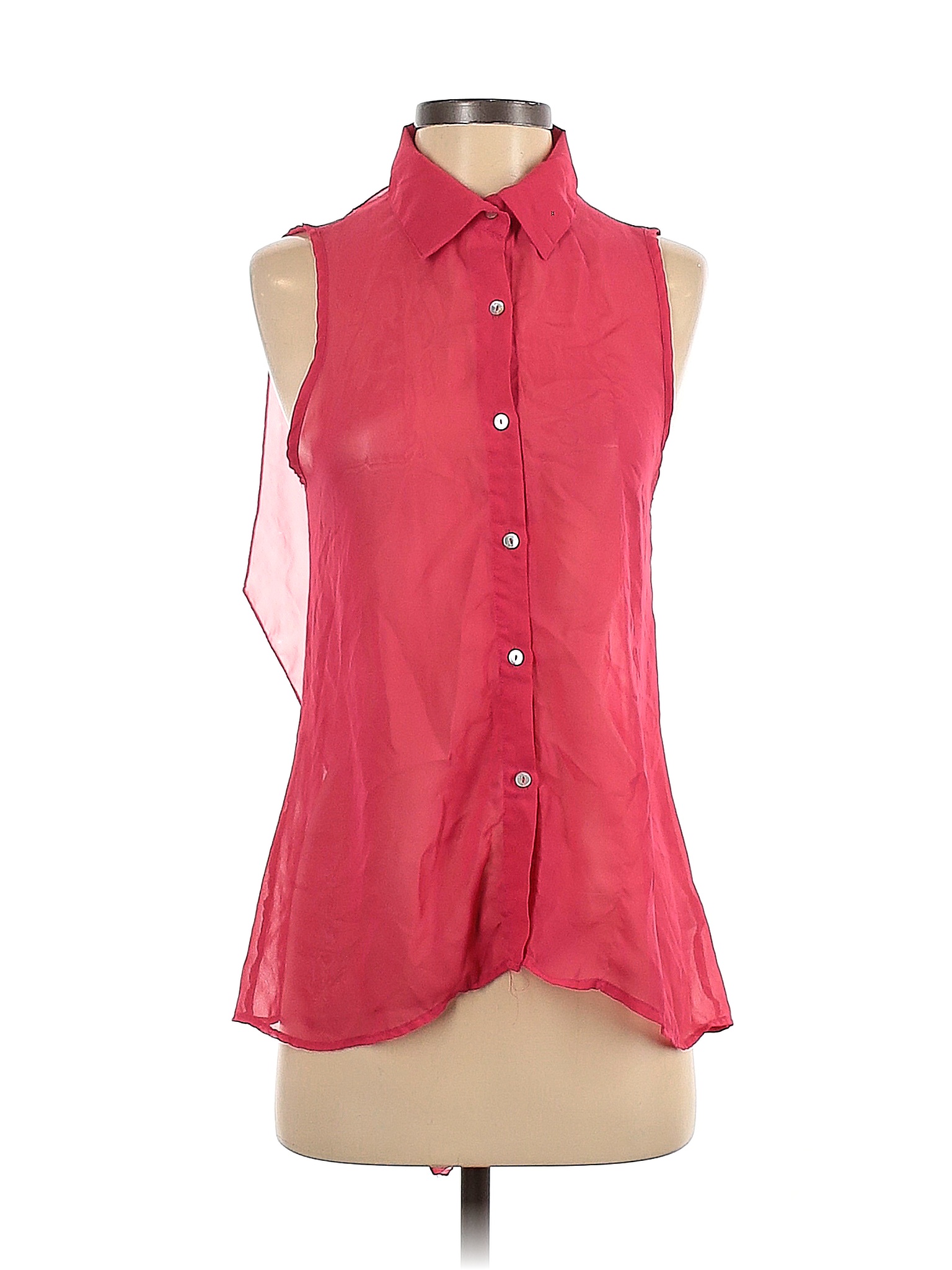 Poetry Clothing 100 Polyester Pink Sleeveless Blouse Size S 90 Off