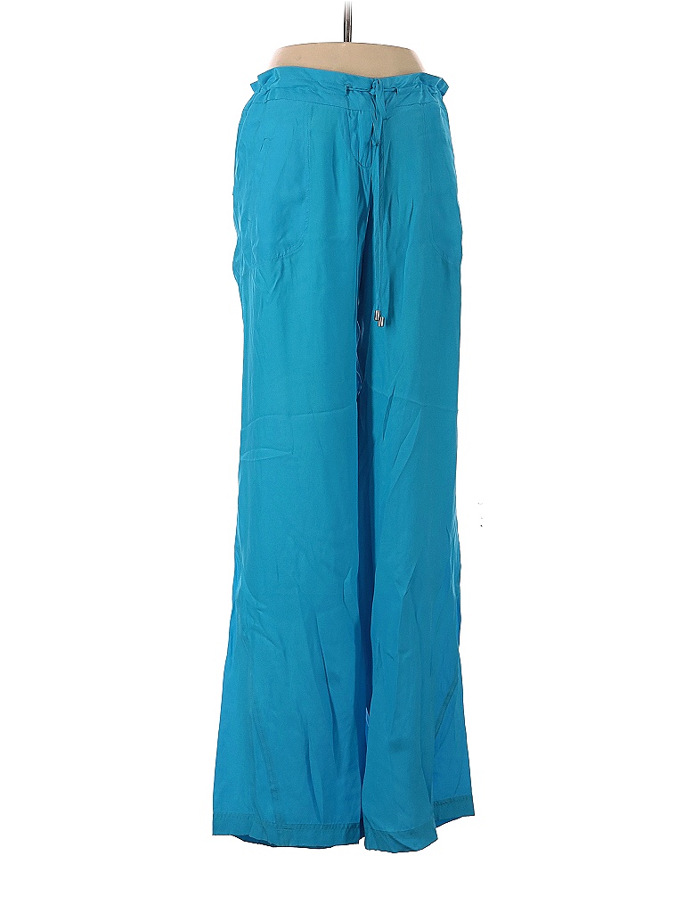 Georgie 100% Silk Solid Teal Blue Silk Pants Size 8 - 88% off | thredUP