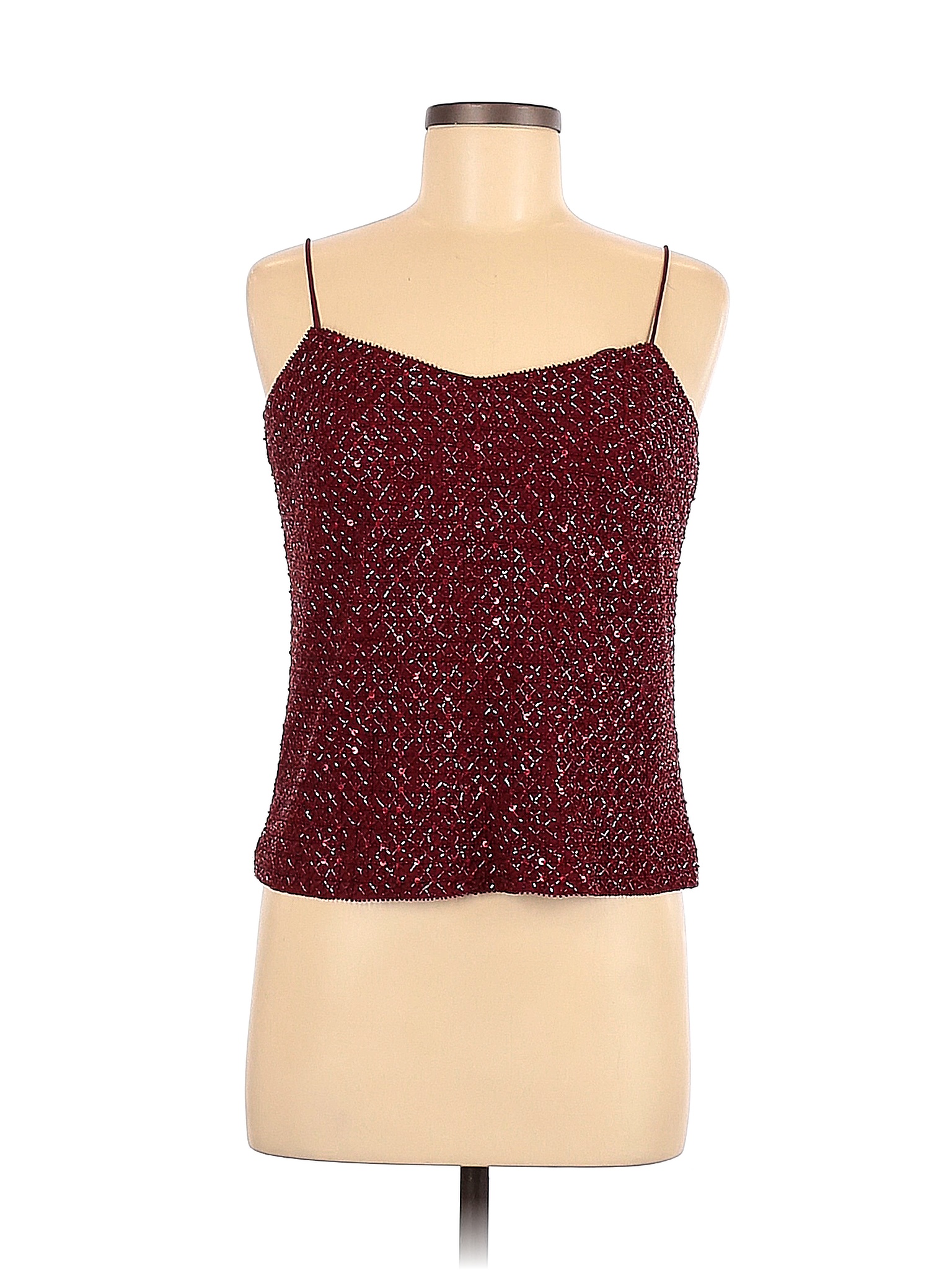 Ann Taylor 100 Silk Maroon Burgundy Sleeveless Silk Top Size 6 78