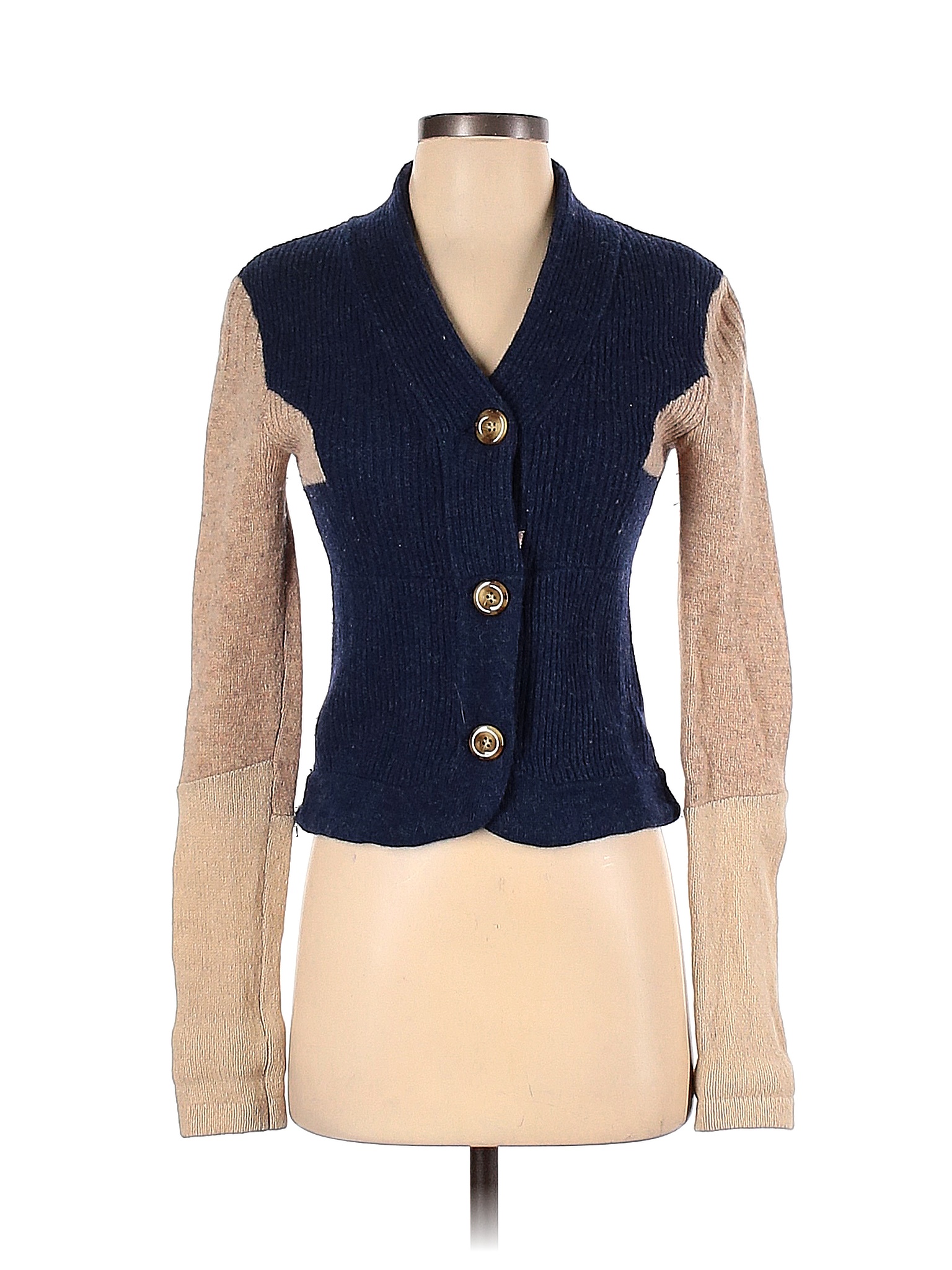 We the Free Solid Color Block Blue Wool Cardigan Size XS - 72% off ...