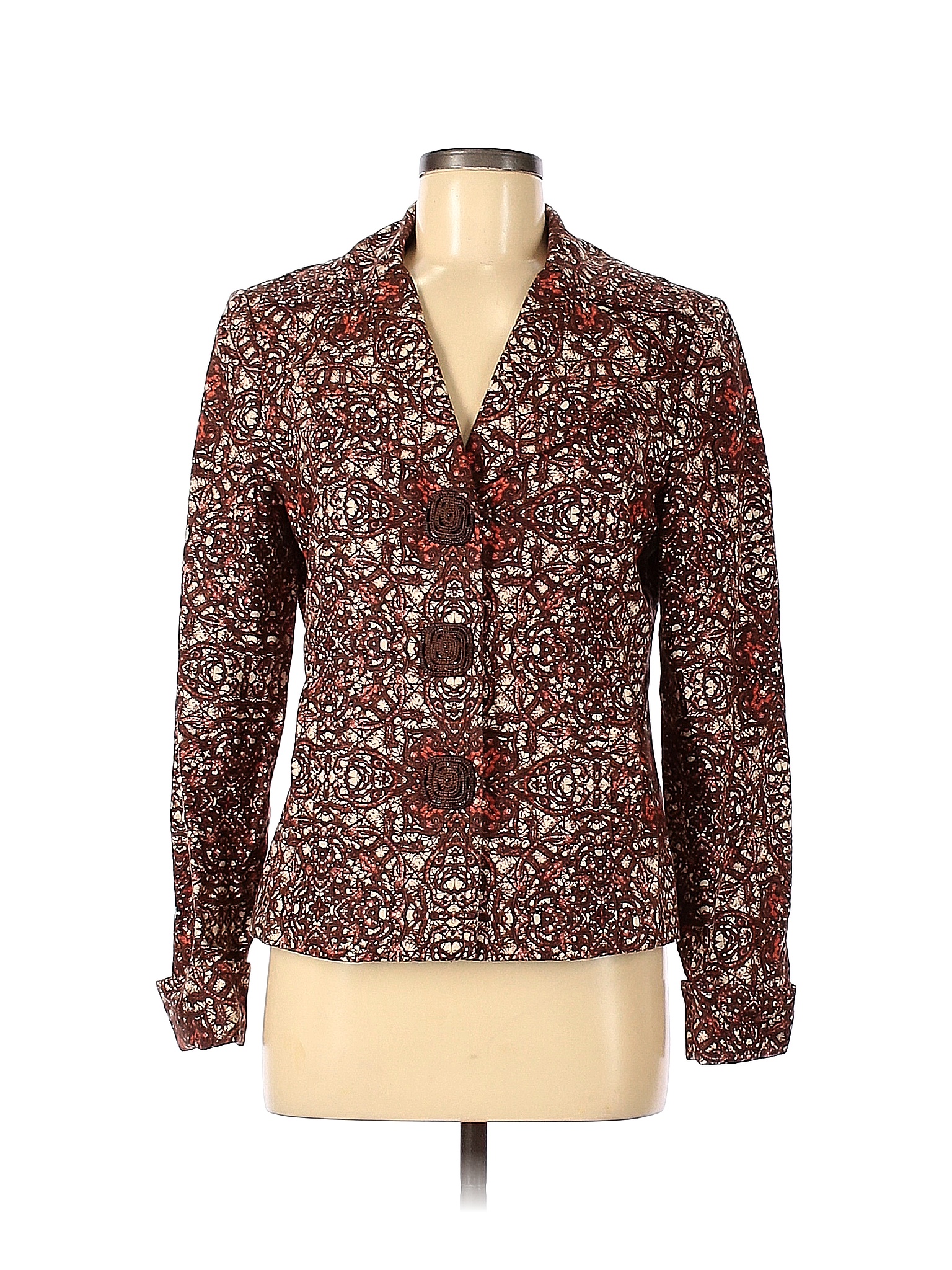 Peck & Peck 100% Linen Floral Multi Color Brown Jacket Size 6 - 88% off ...