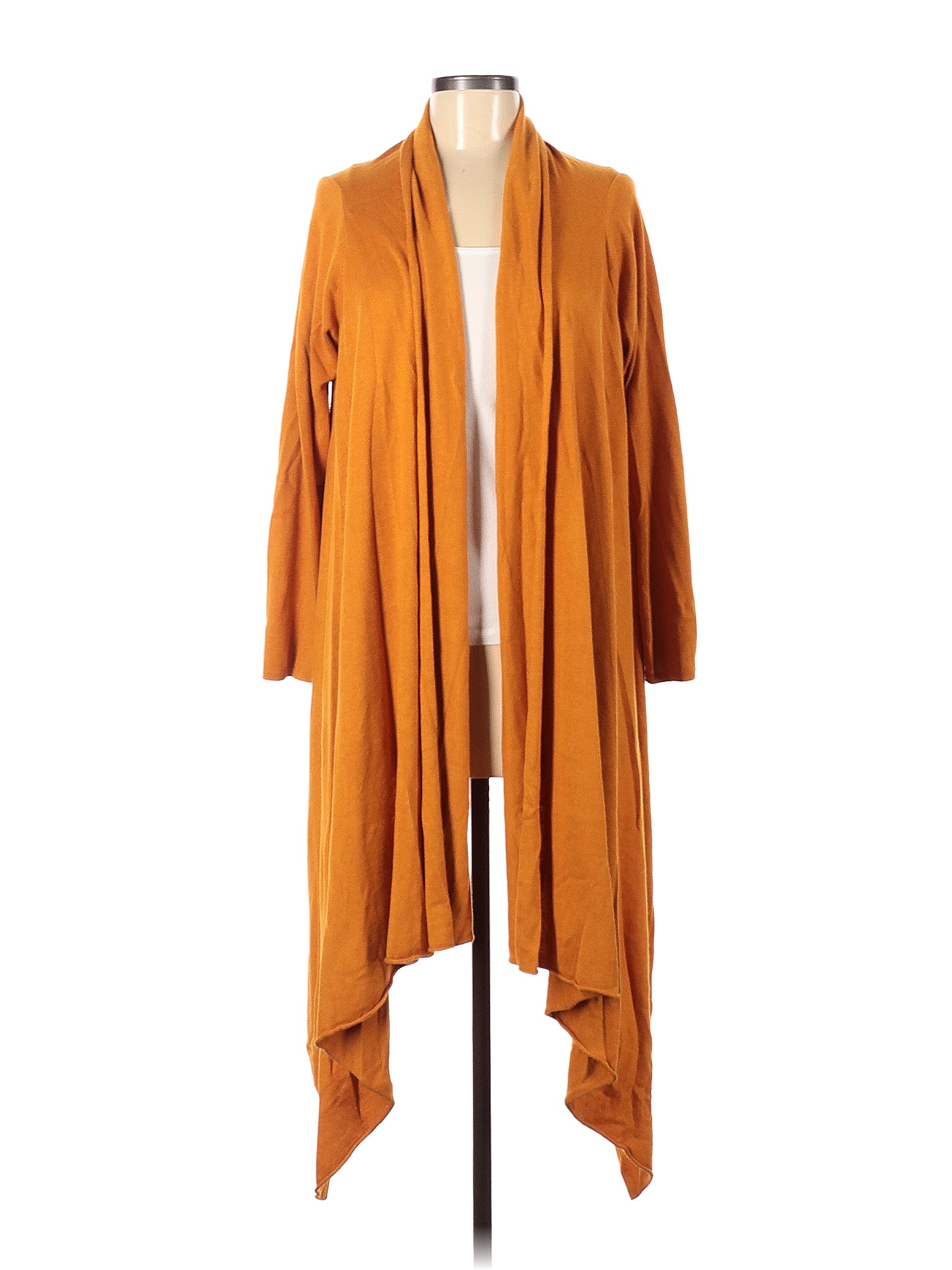 Cable & Gauge Solid Color Block Colored Orange Cardigan Size Med - Lg ...