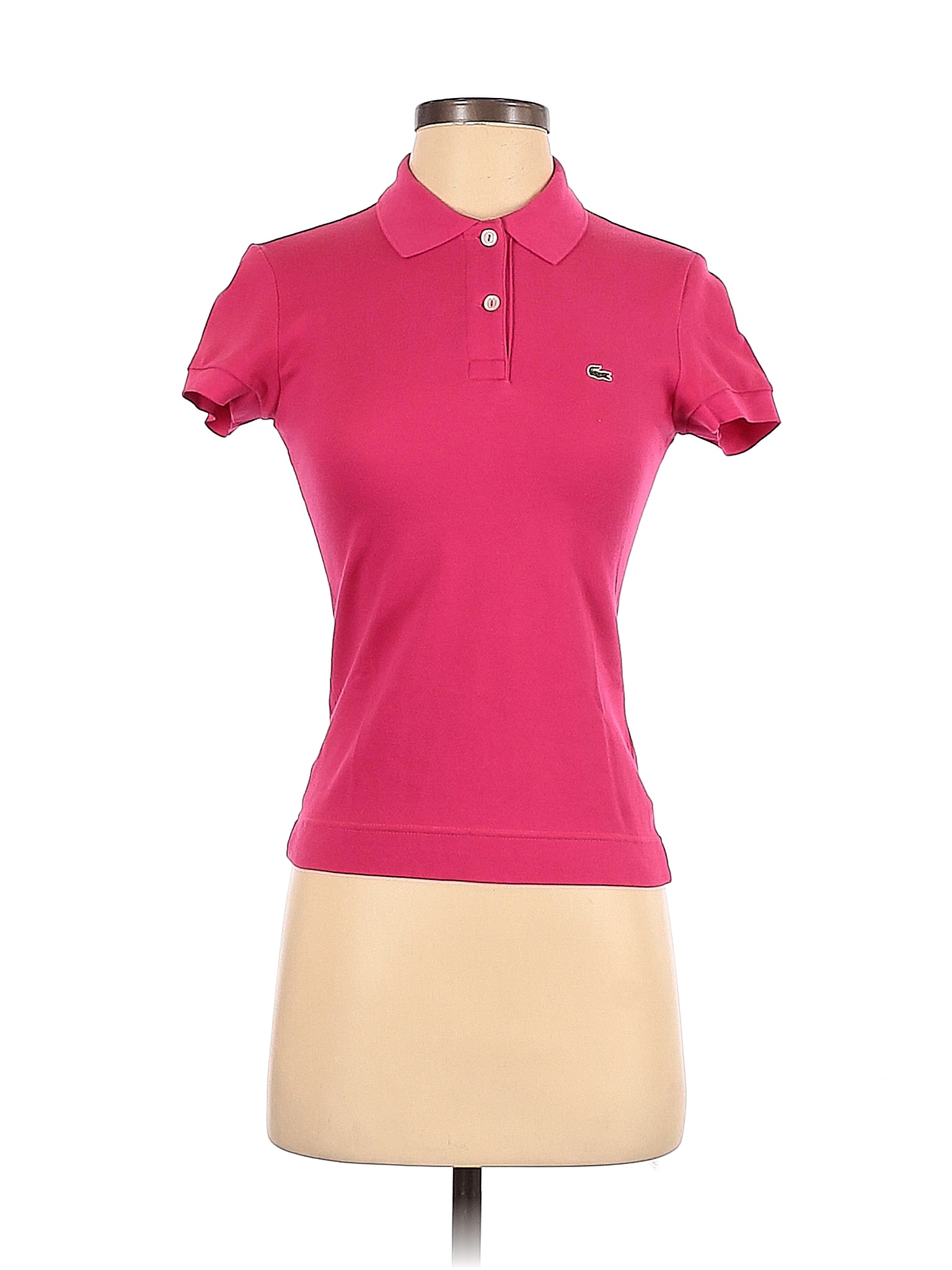 Lacoste Solid Pink Short Sleeve Polo Size 36 Eu 83 Off Thredup