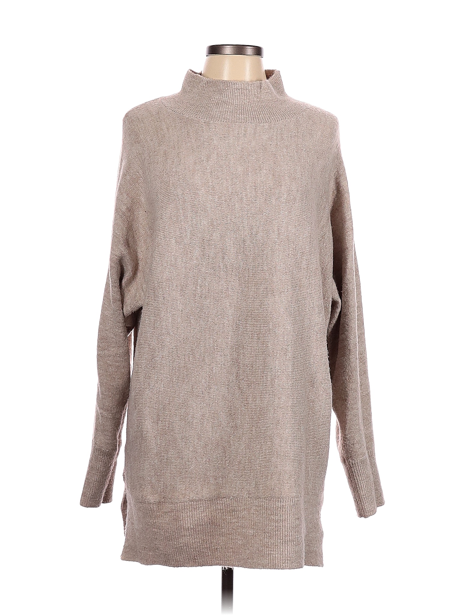 Magaschoni Solid Tan Turtleneck Sweater Size L - 83% off | thredUP