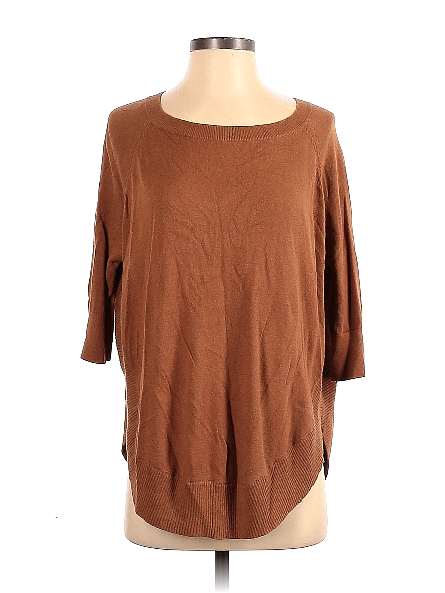 Express Solid Color Block Brown Pullover Sweater Size S - 86% off | thredUP