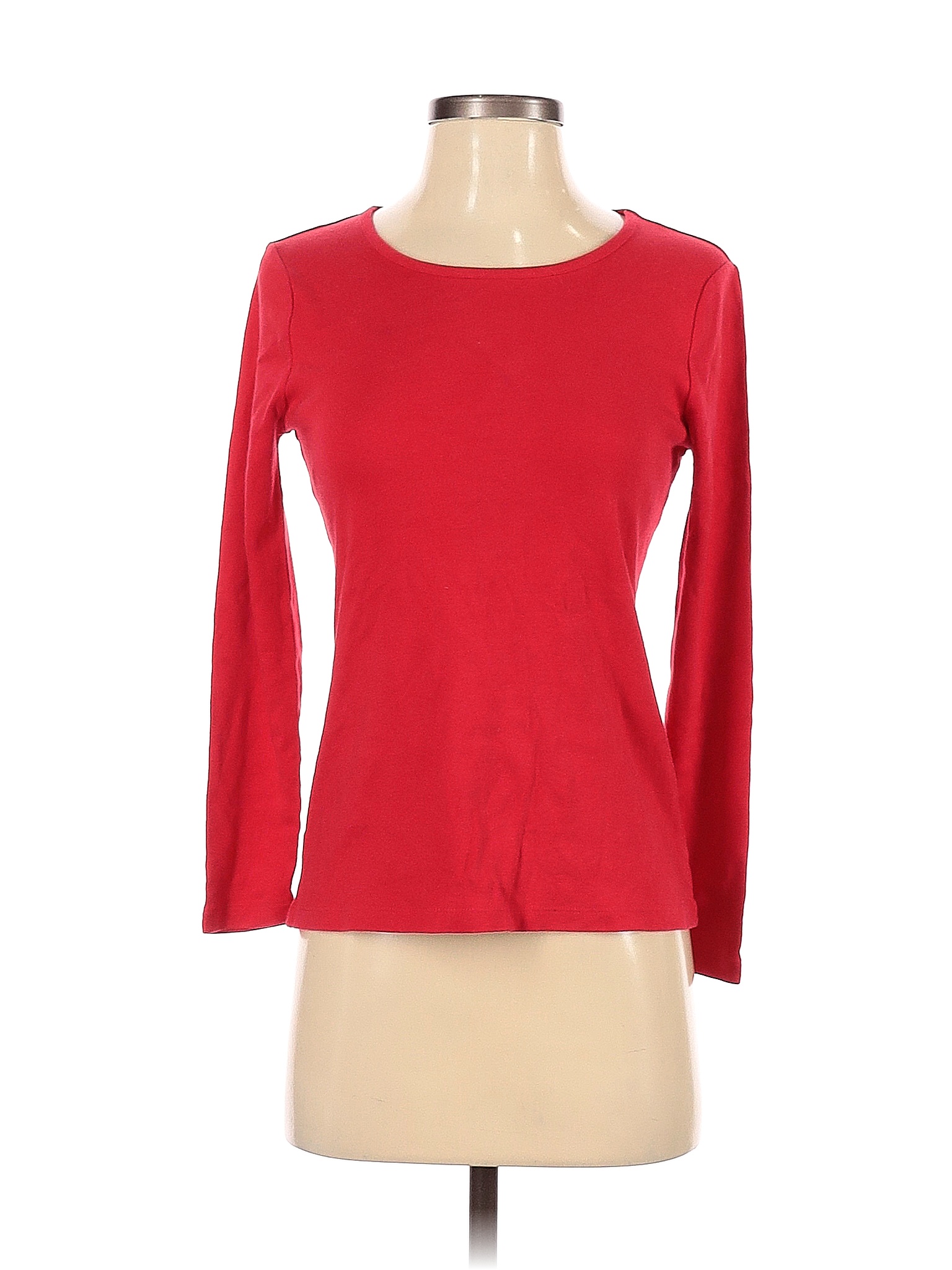 White Stag 100 Cotton Solid Red Long Sleeve Top Size S 52 Off Thredup