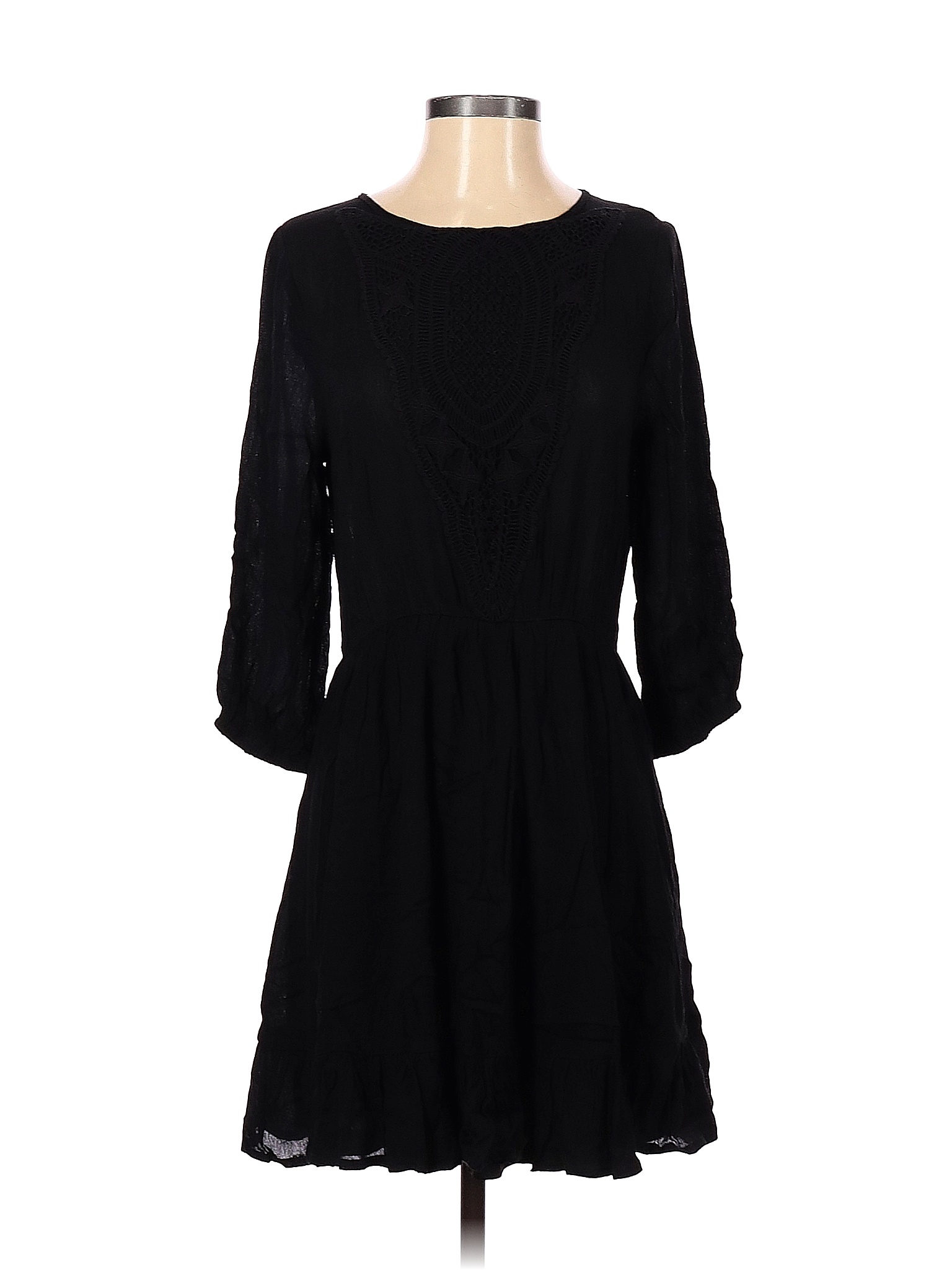 Baevely 100 Rayon Solid Black Casual Dress Size S 85 Off Thredup