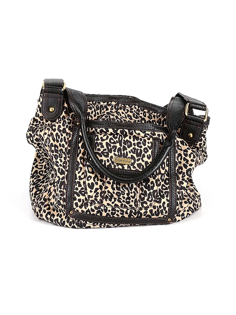 Tyler Rodan 100% Polyester Animal Print Black Tan Shoulder Bag One Size ...