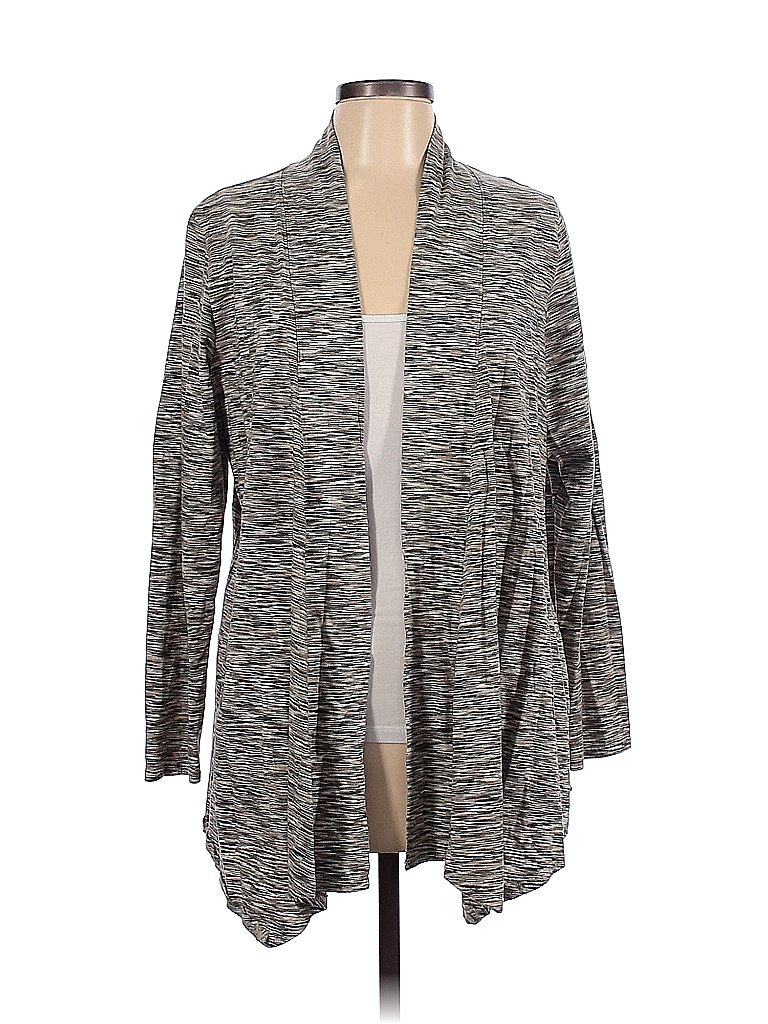 Purejill 100% Cotton Color Block Marled Gray Tan Cardigan Size L - 68% ...