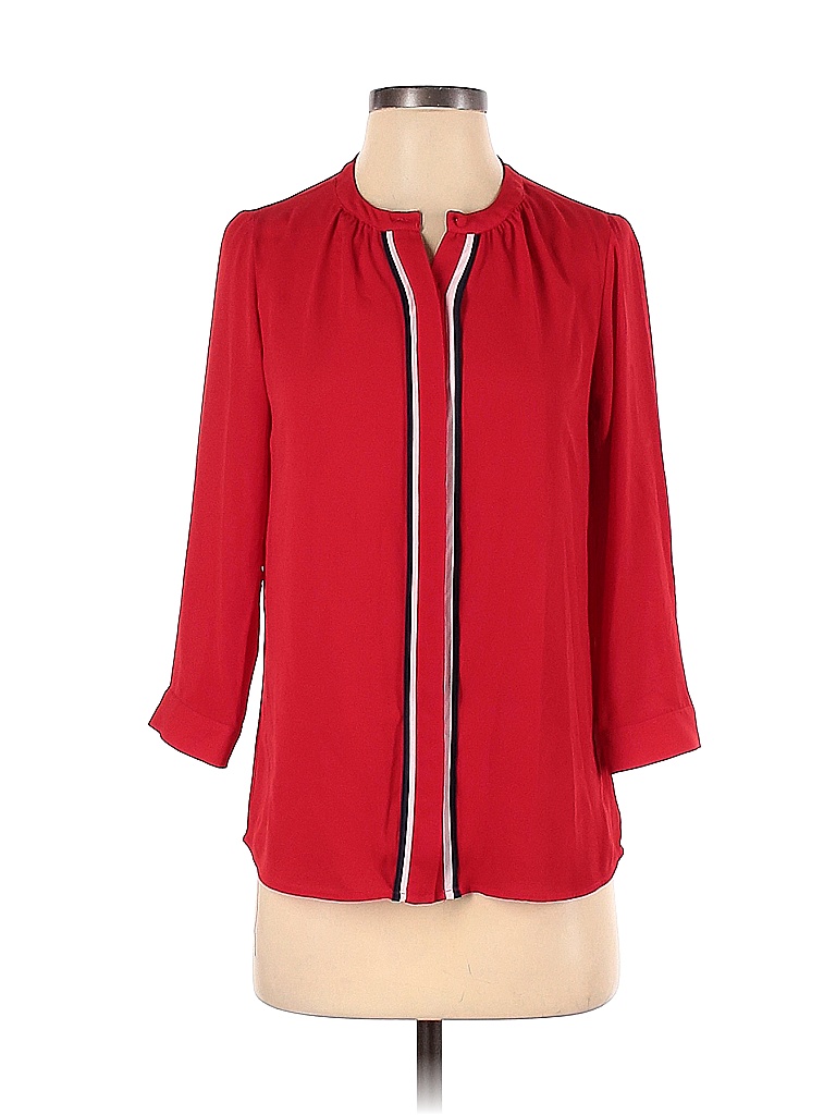 The Limited 100 Polyester Red 3 4 Sleeve Blouse Size Xs 81 Off